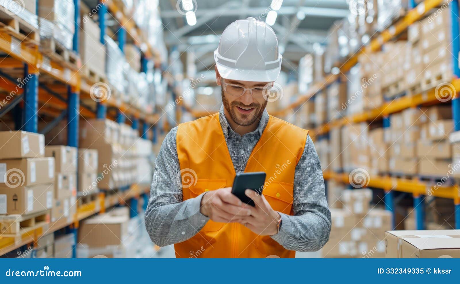Warehouse Worker Using Handheld Device To Scan Barcodes for Precision ...