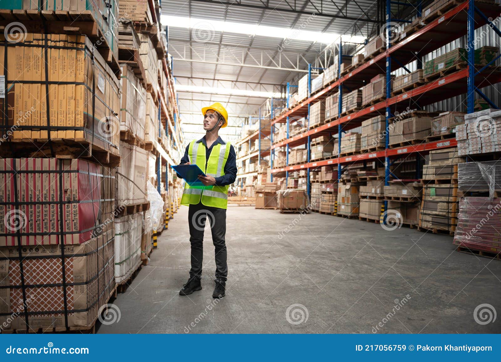 Warehouse Worker Working Together in Warehouse Stock Image - Image of ...