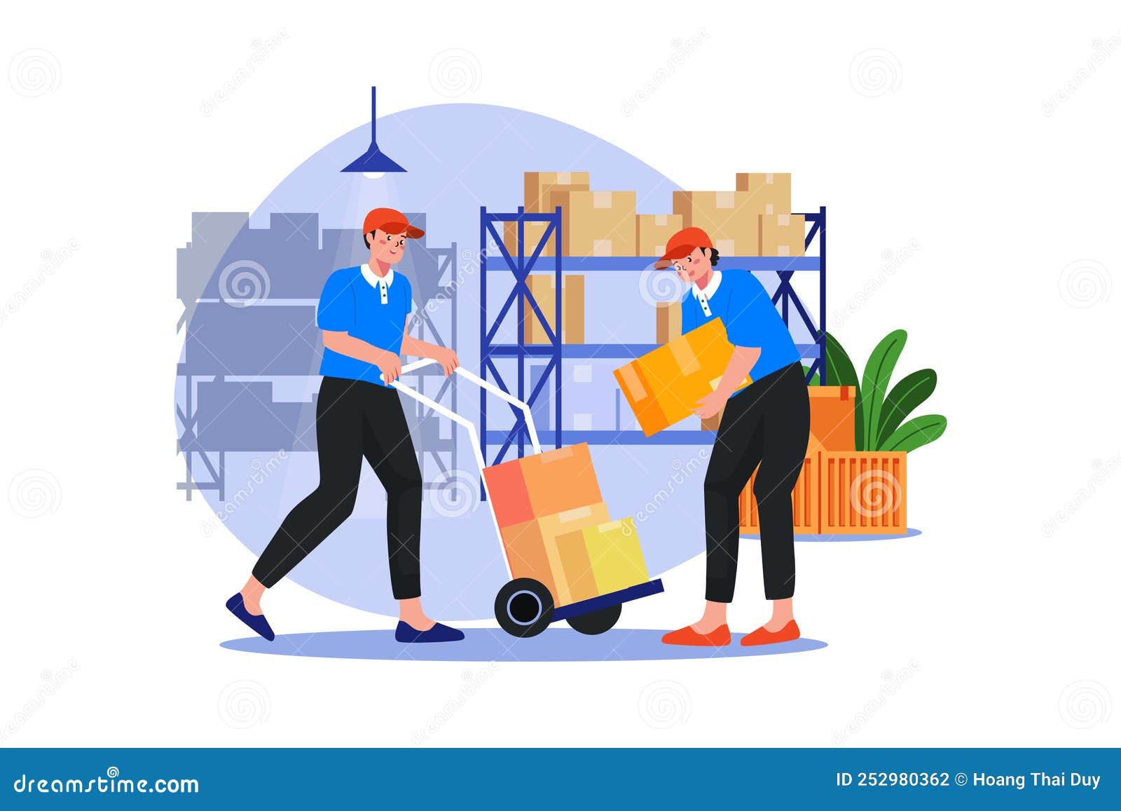 Warehouse Workers Cartoon Vector Characters. Set Of Various Poses And ...