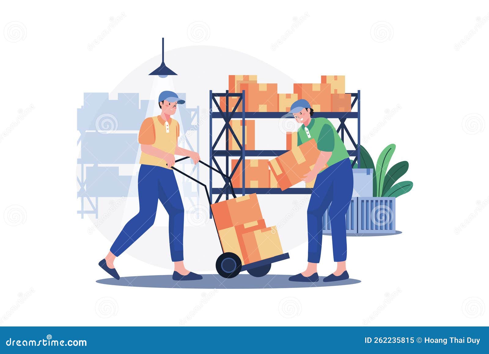 Warehouse Workers Cartoon Vector Characters. Set Of Various Poses And ...