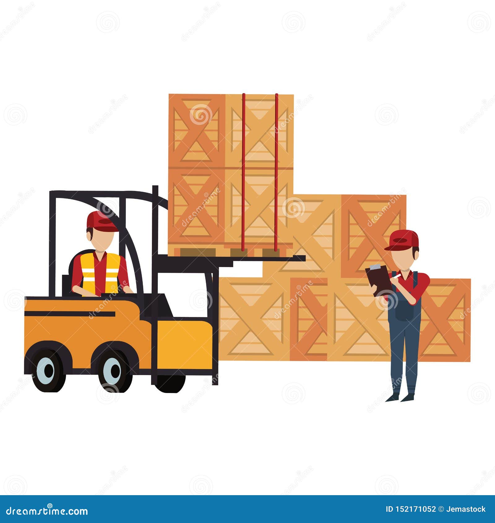 Warehouse Workers Cartoon Vector Characters. Set Of Various Poses And ...