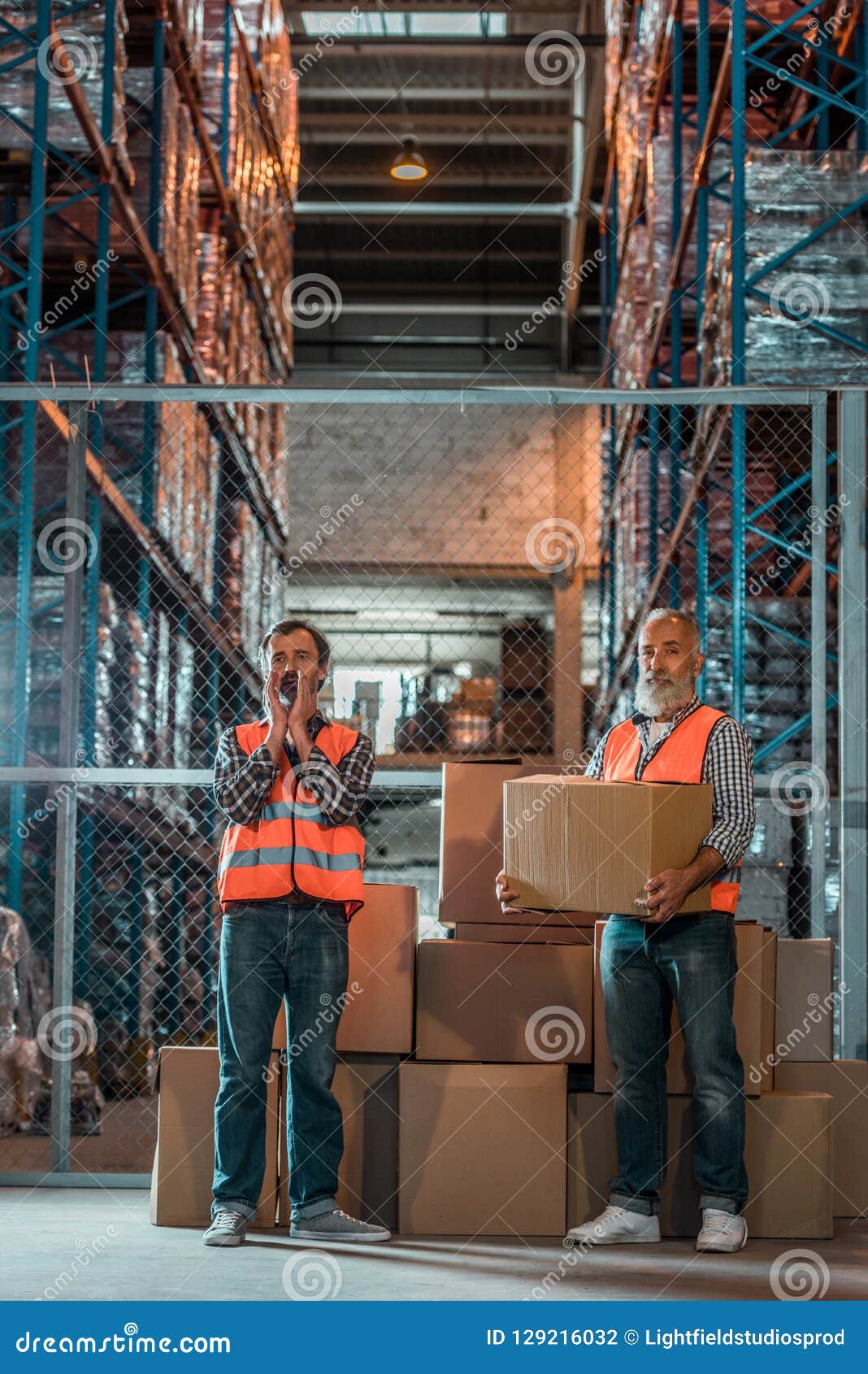 Warehouse Workers with Boxes Stock Photo - Image of occupation, boxes ...