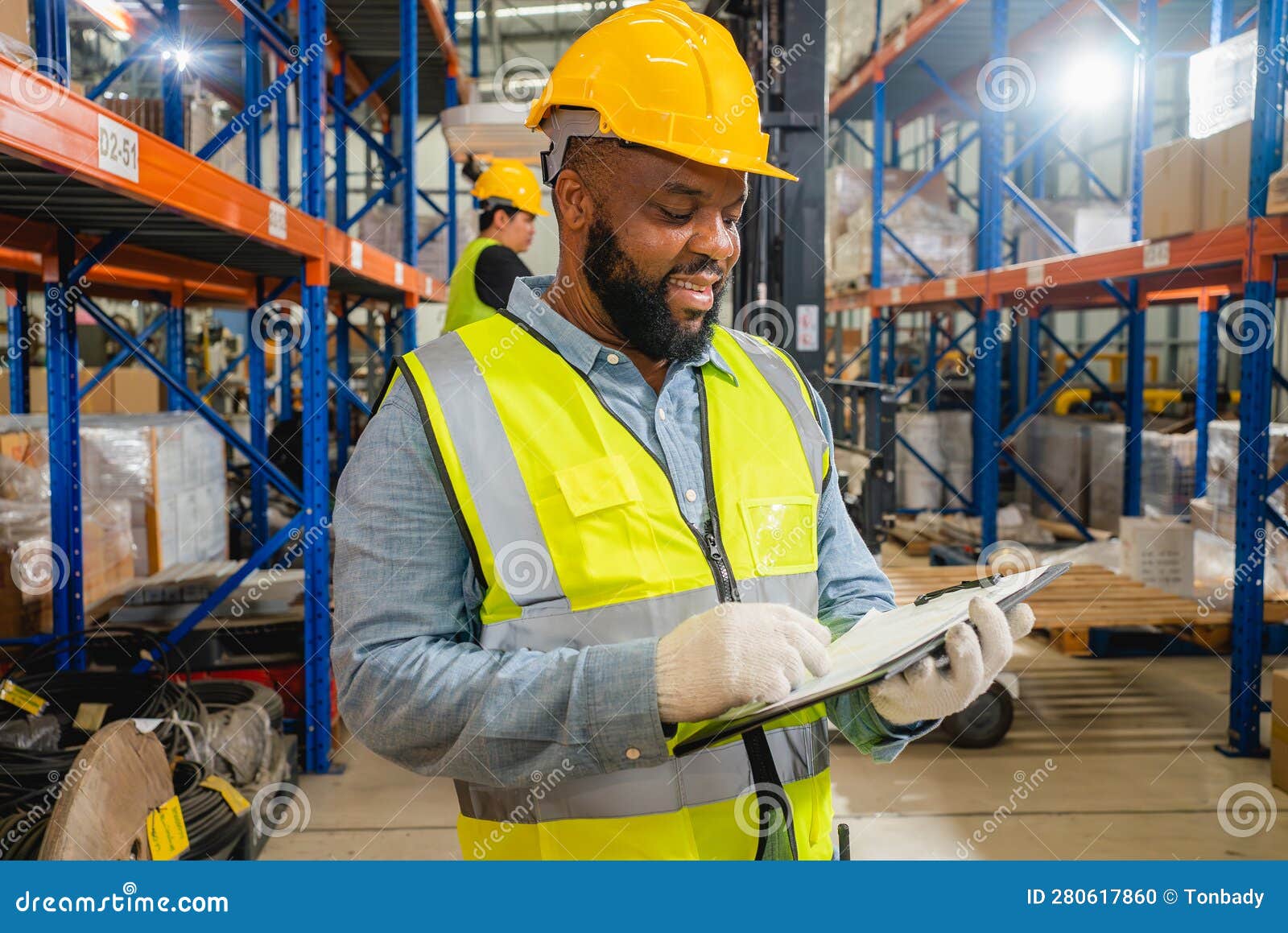 Warehouse Workers Checking and Controlling Boxes in Warehouse Stock ...