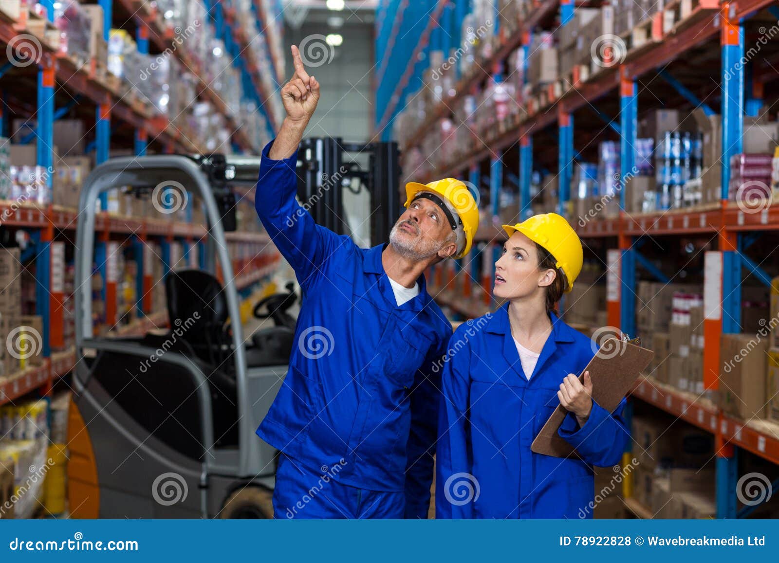 Warehouse Workers Checking the Inventory Stock Photo - Image of ...