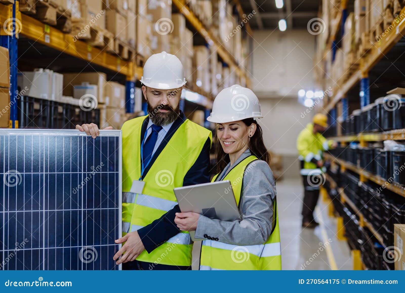 Warehouse Workers Checking Stuff in Warehouse with Digital System in ...