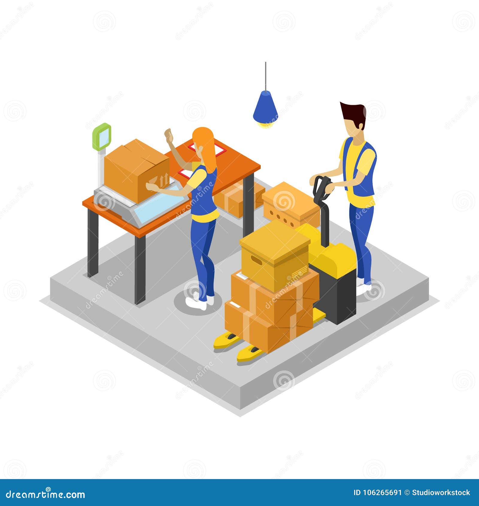 Warehouse with Workers Isometric 3D Icon Stock Vector - Illustration of ... Warehouse with Workers Isometric 3D Icon Stock Vector - Illustration of ...