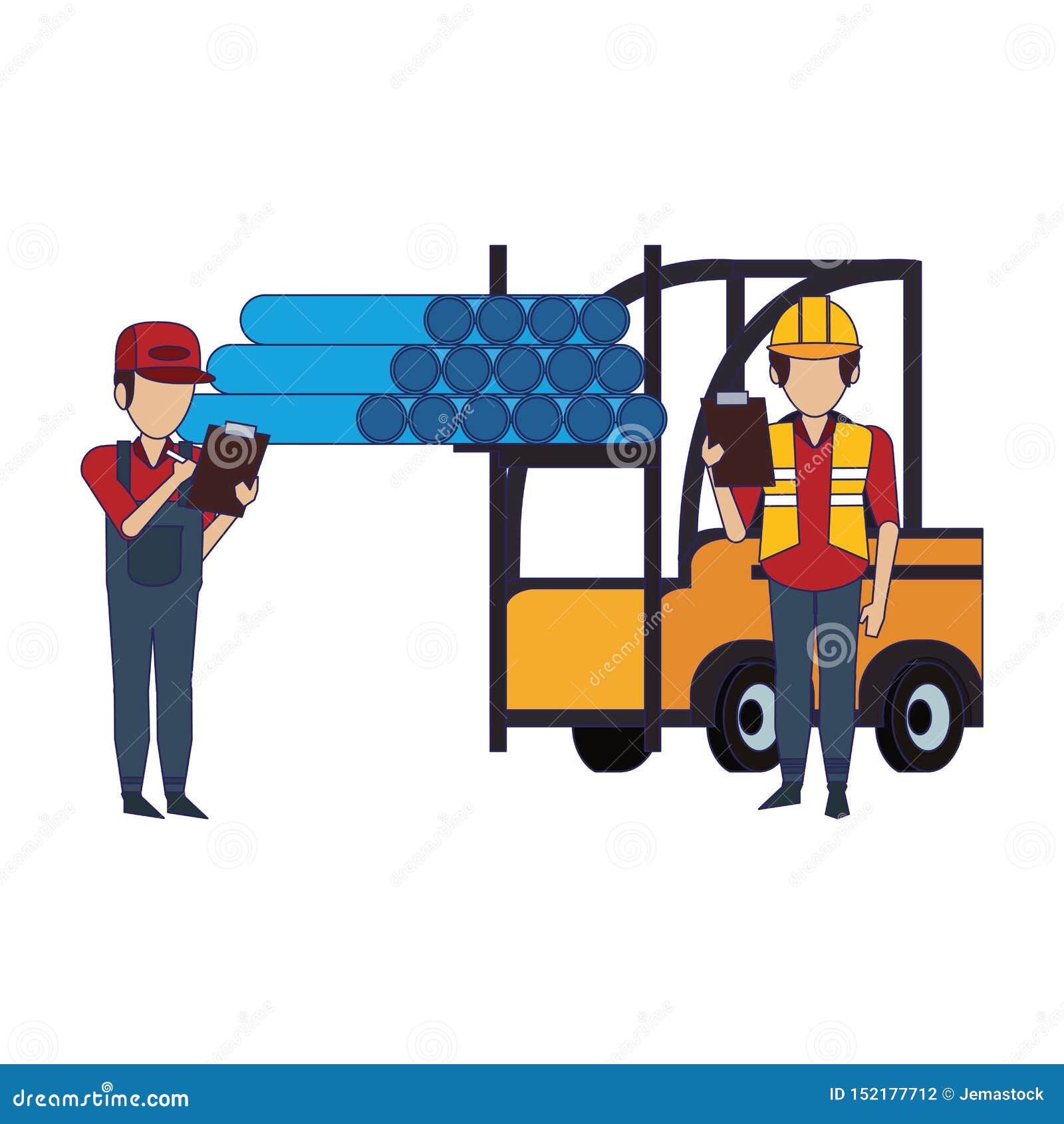 Warehouse Workers Cartoon Vector Characters. Set Of Various Poses And ...