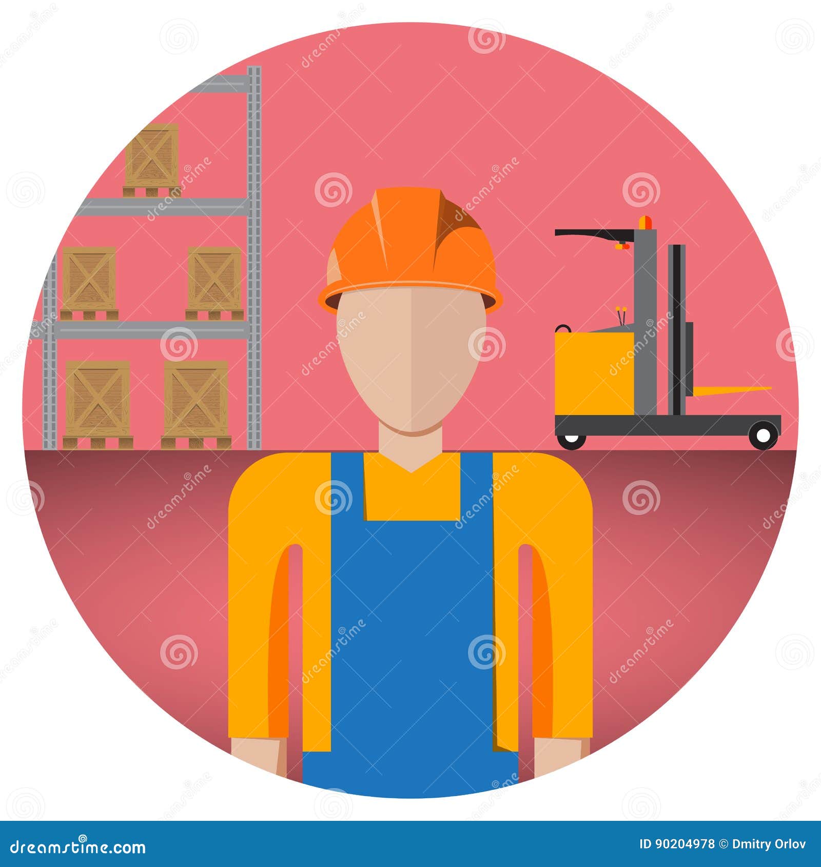 Warehouse workers. stock illustration. Illustration of layout - 90204978