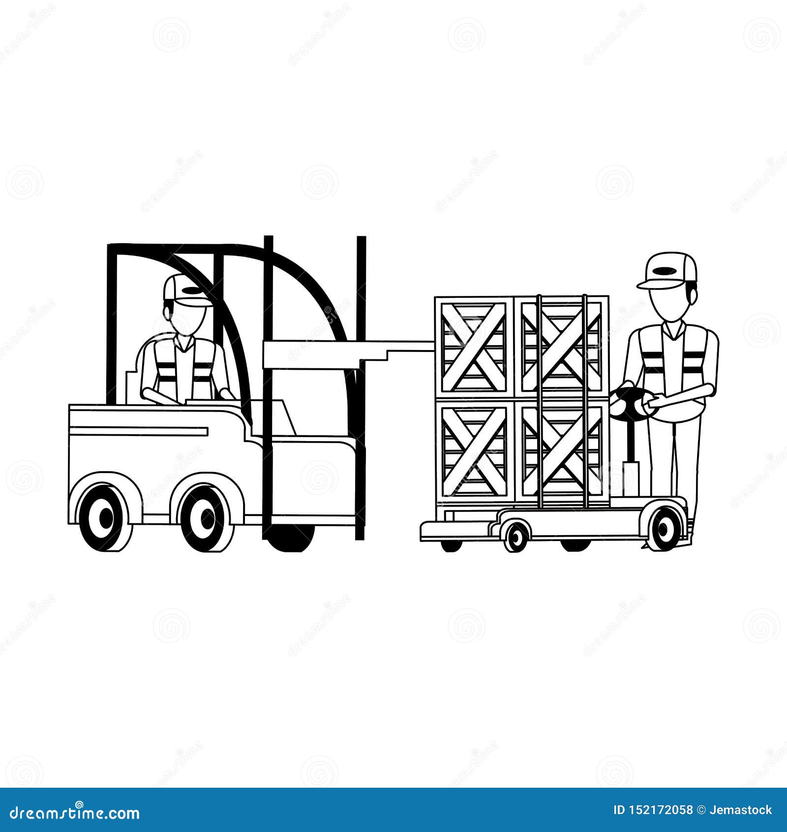 Warehouse Workers Cartoon Vector Characters. Set Of Various Poses And ...