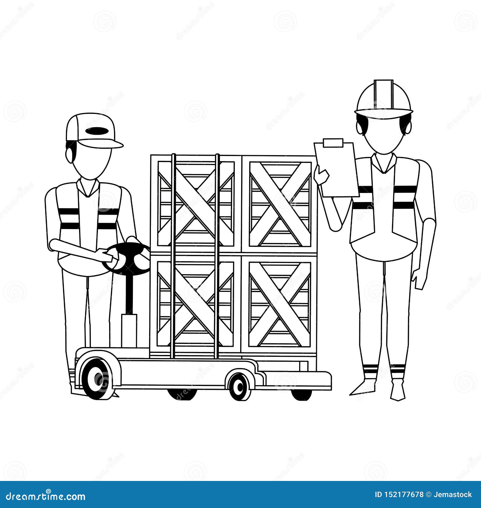Warehouse Workers Cartoon Vector Characters. Set Of Various Poses And ...