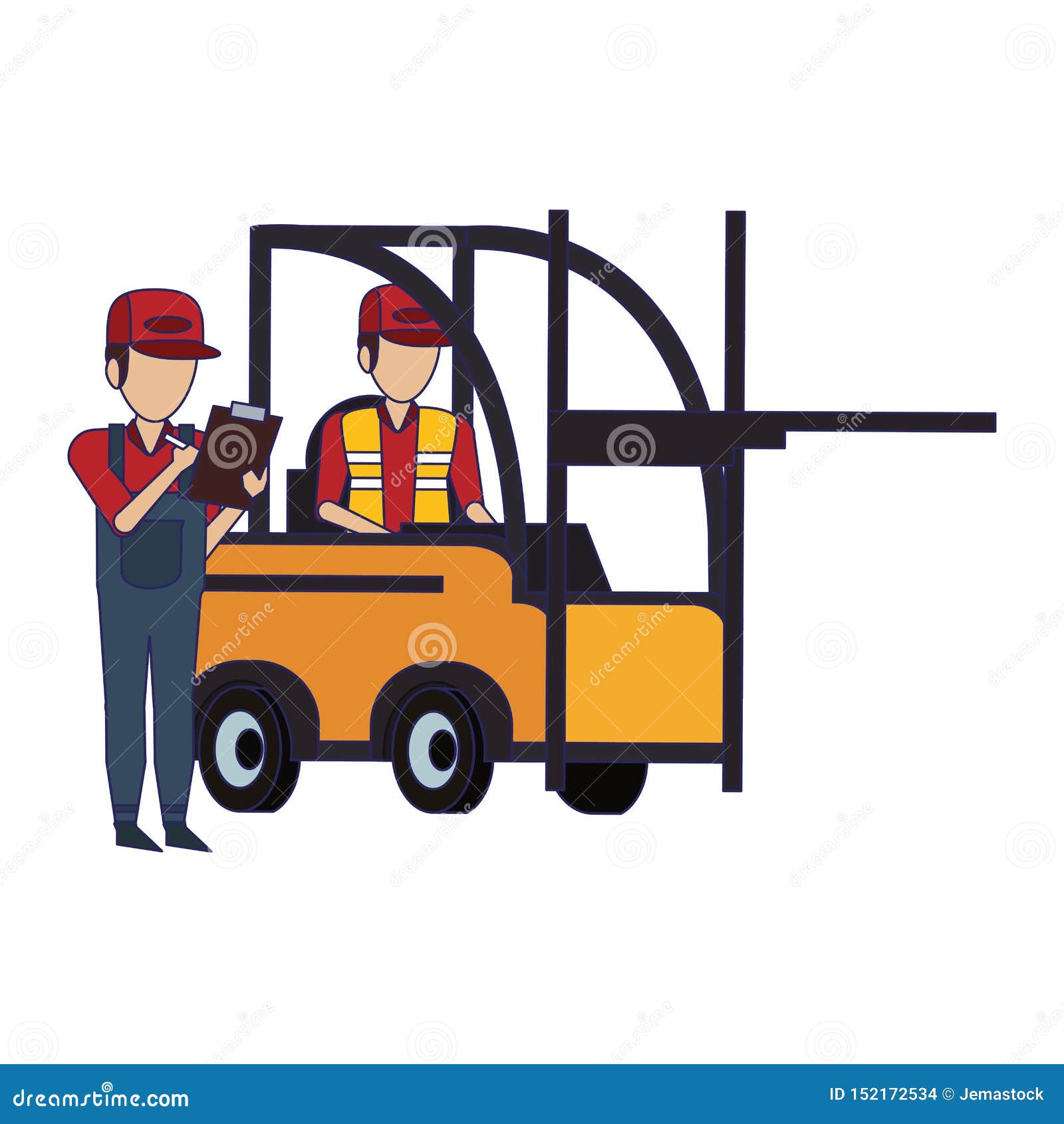 Warehouse Workers Cartoon Vector Characters. Set Of Various Poses And ...