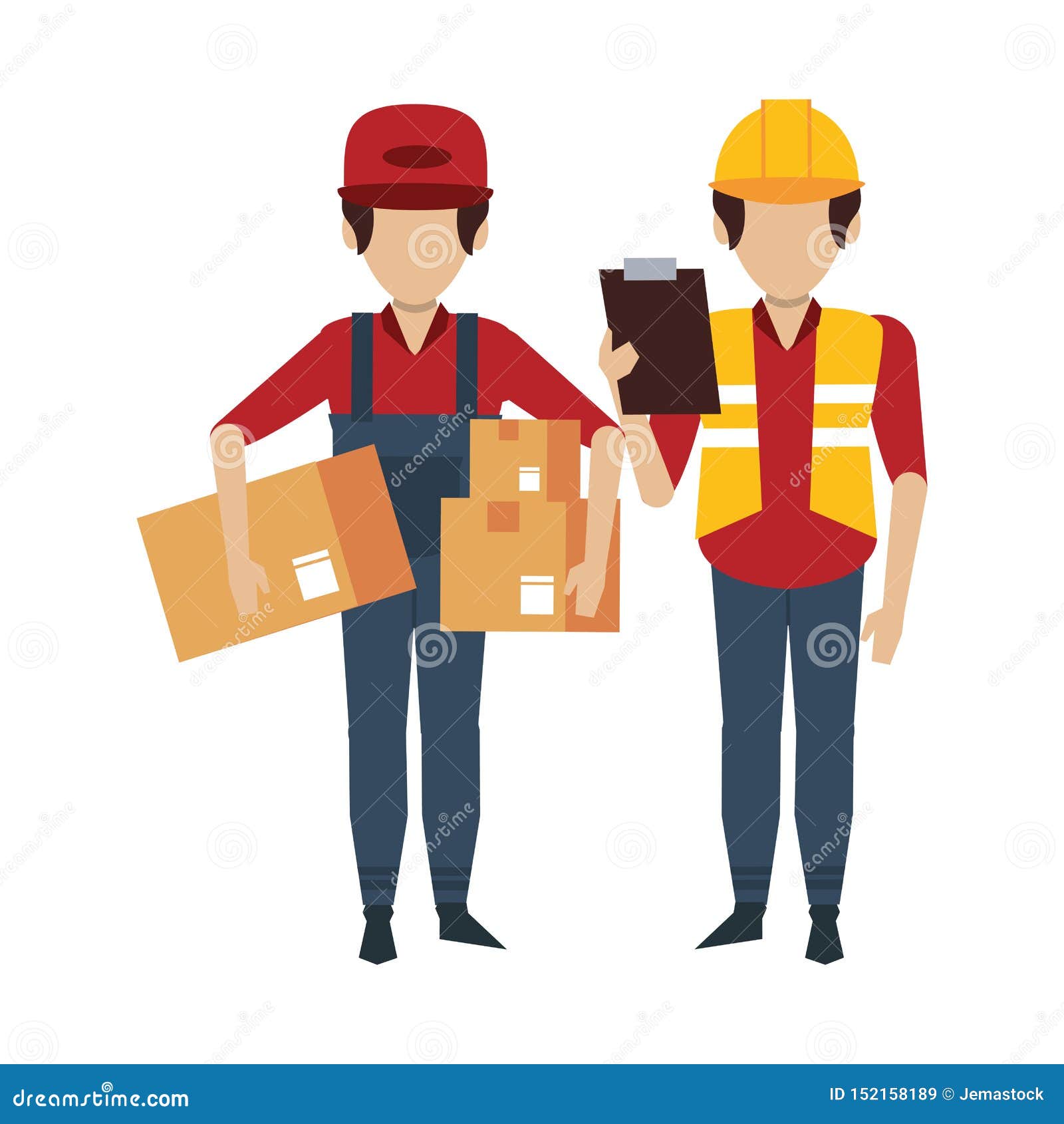 Warehouse Workers with Merchandise Stock Vector - Illustration of ...
