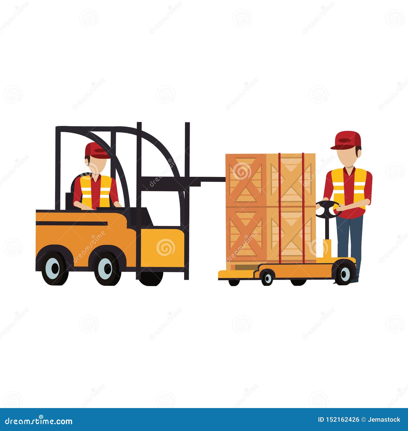 Warehouse Workers Cartoon Vector Characters. Set Of Various Poses And ...