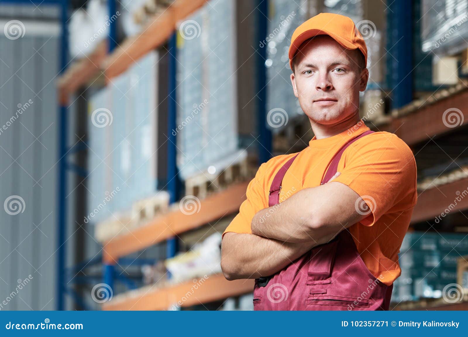 Warehouse workers portrait stock image. Image of transportation - 102357271