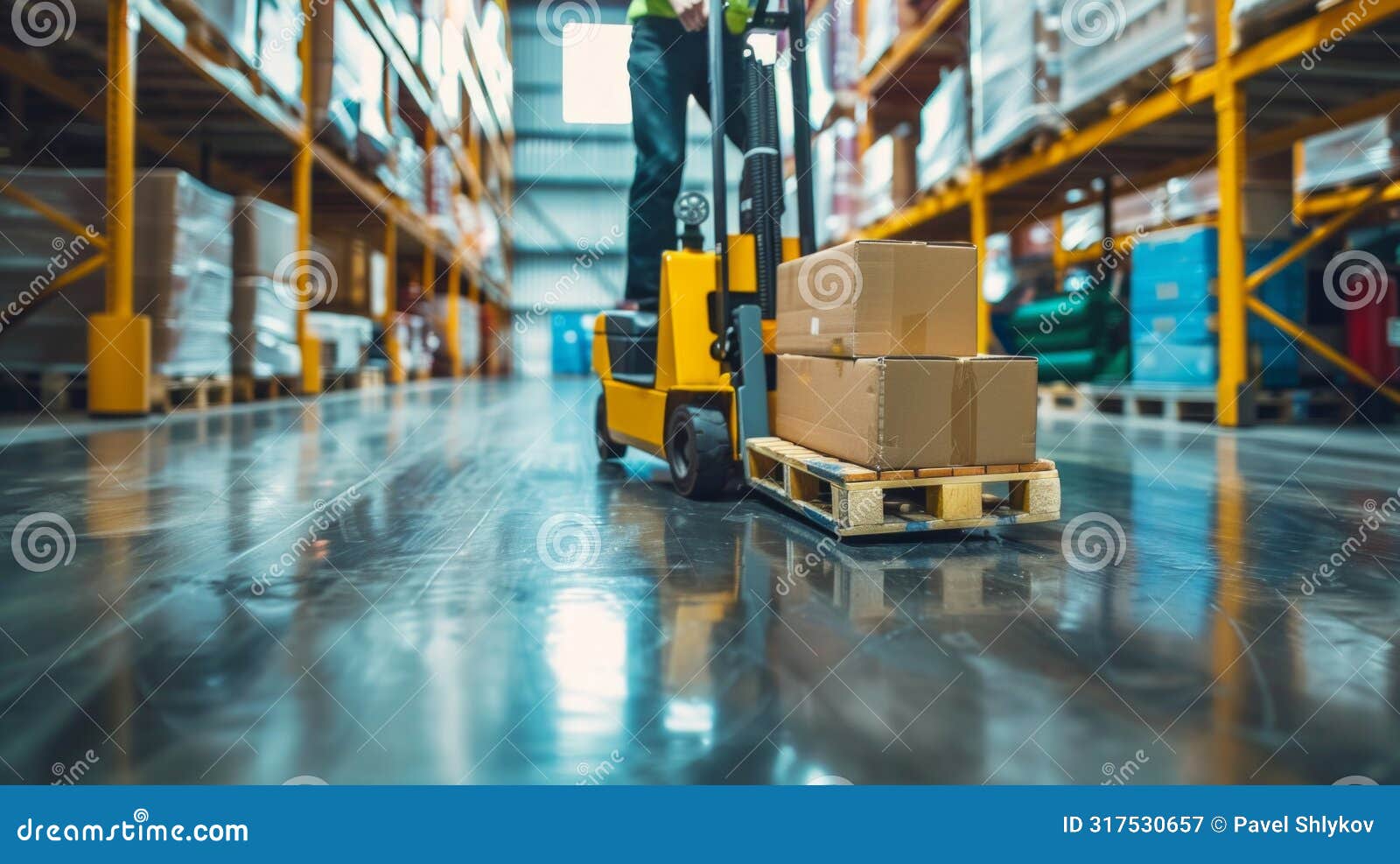 Warehouse Workers Pulling a Pallet Truck. Stock Illustration ...