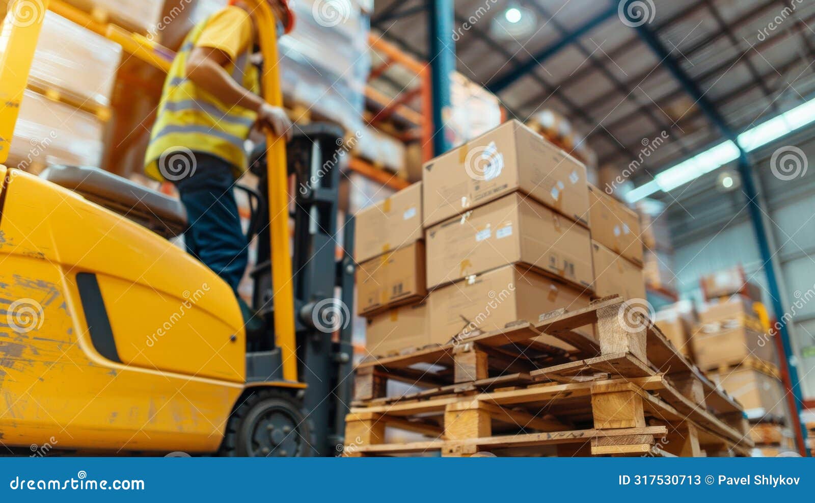 Warehouse Workers Pulling a Pallet Truck. Stock Illustration ...