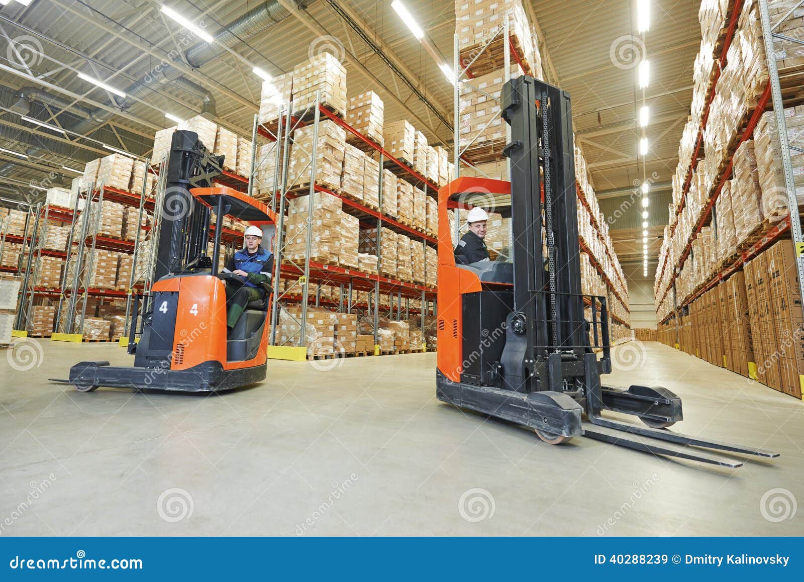 Warehouse Workers in Storehouse Stock Image - Image of cargo, stack ...