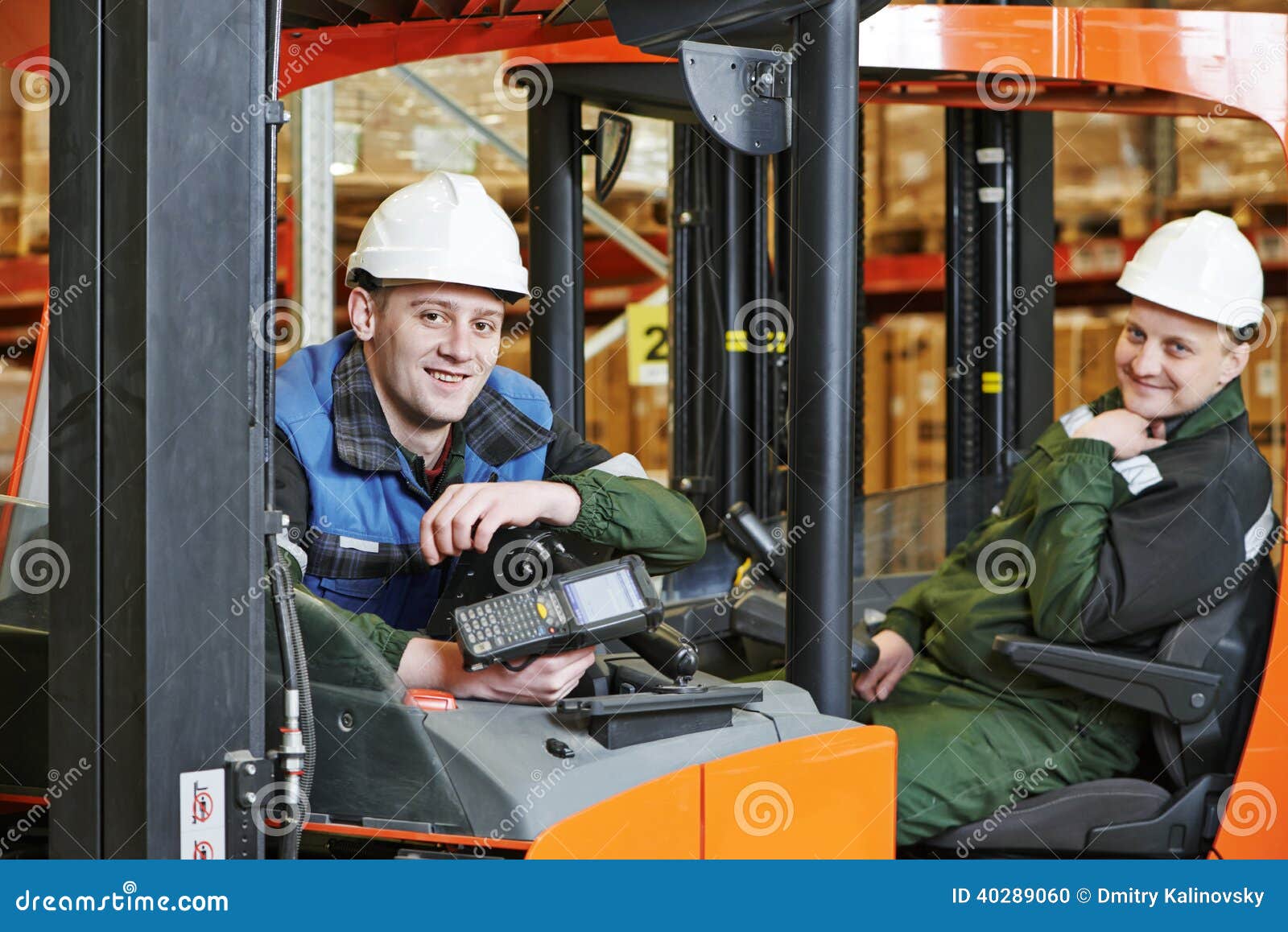 Warehouse Workers in Storehouse Stock Photo - Image of positive, crate ...