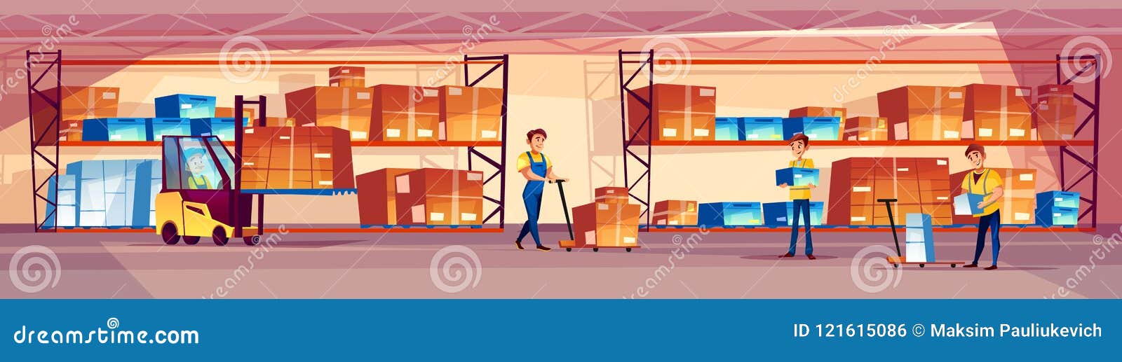 Warehouse Workers Vector Illustration Stock Vector - Illustration of ...