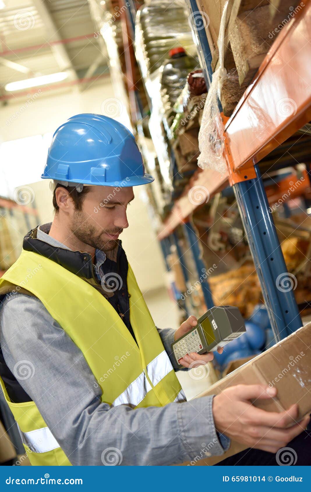 Warehouseman Scanning Merchandise Stock Photo - Image of shop, goods ...
