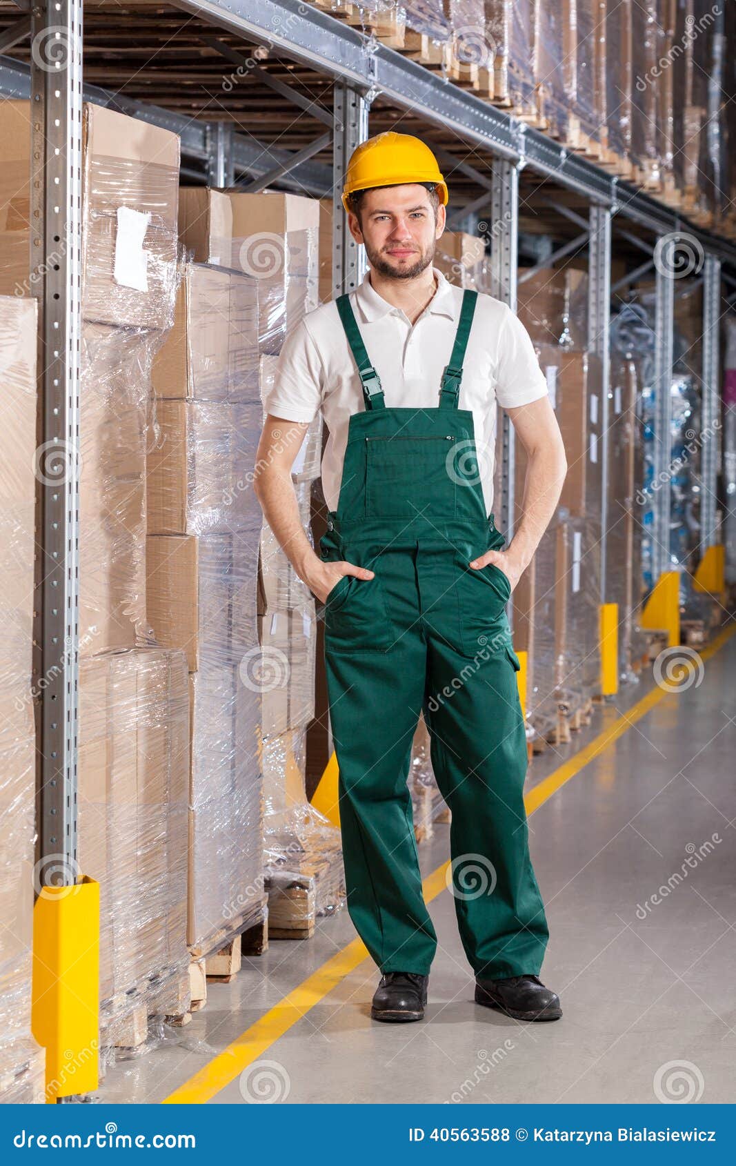 Warehouseman Standing in Storage Stock Photo - Image of manufacturer ...