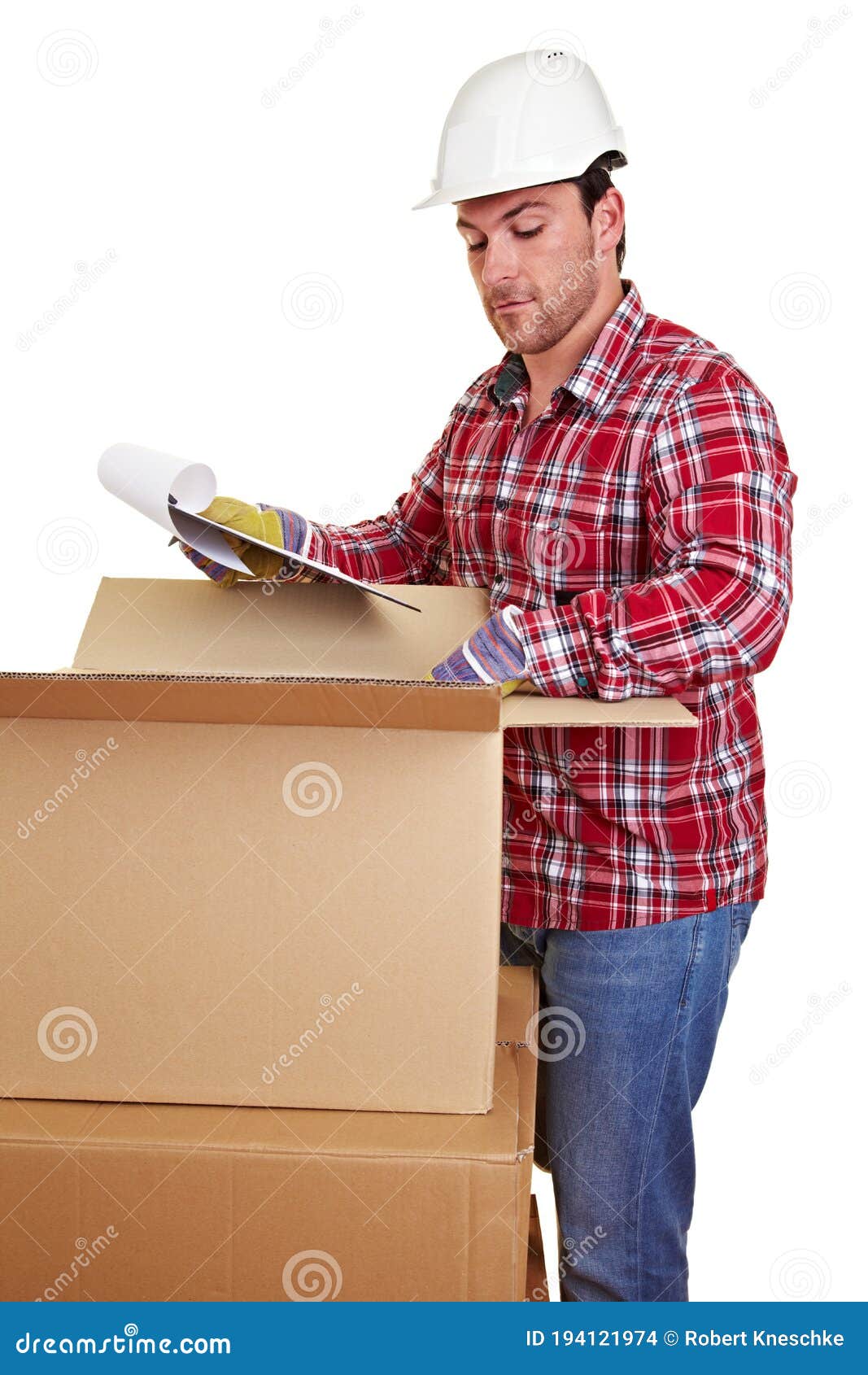 Warehouseman Takes Inventory Stock Photo - Image of control, blue ...