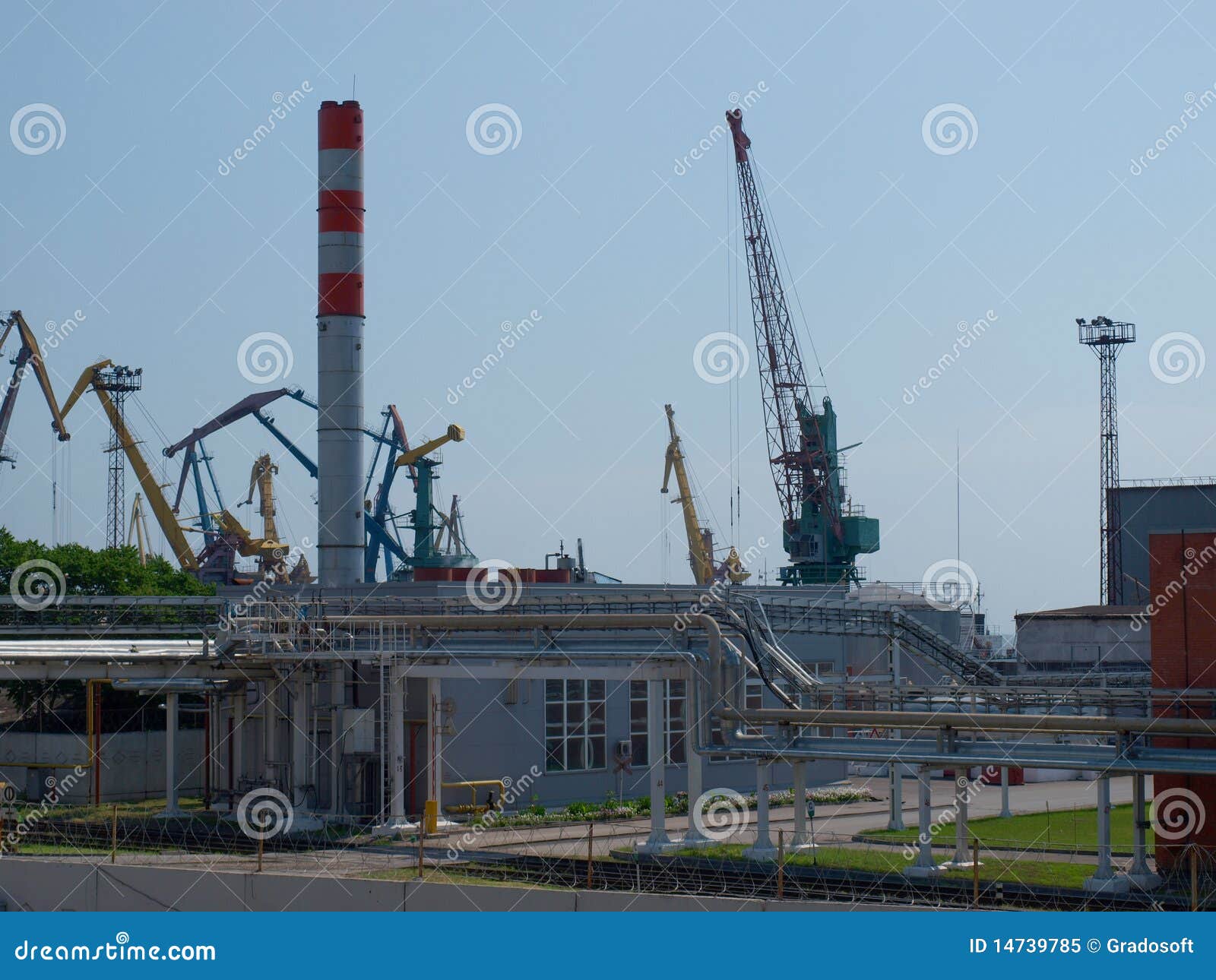 Warehouses and Buildings Seaport Stock Image - Image of valve, station ...