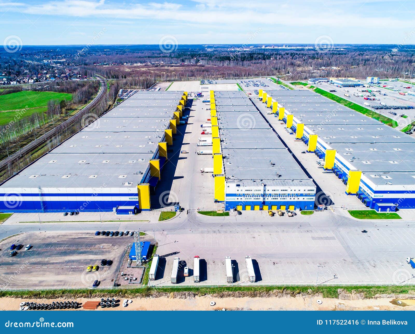Warehouses Warehouse Complex Aerial View of Hangars Stock Photo - Image ...
