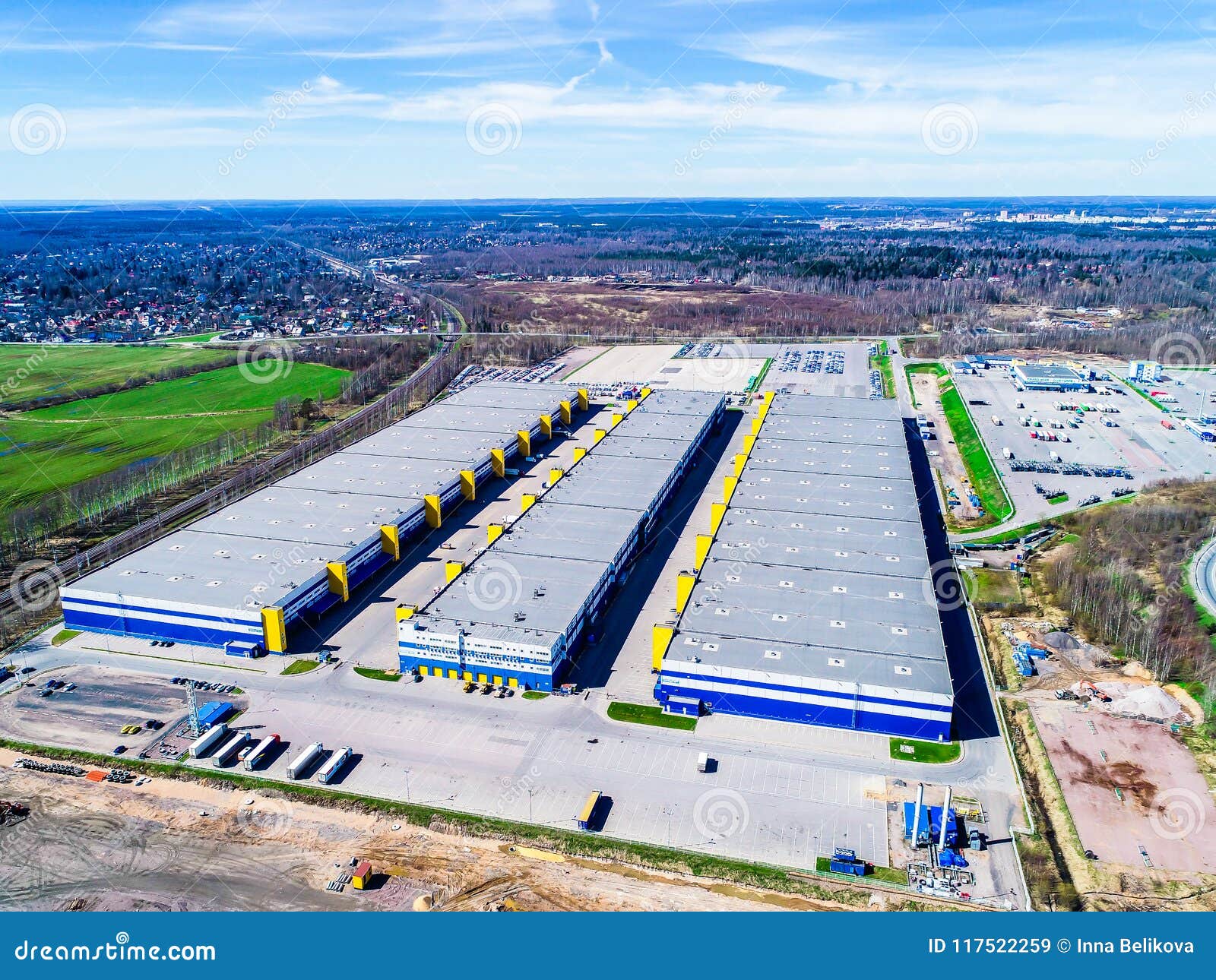 Warehouses Warehouse Complex Air View Stock Image - Image of asphalt ...