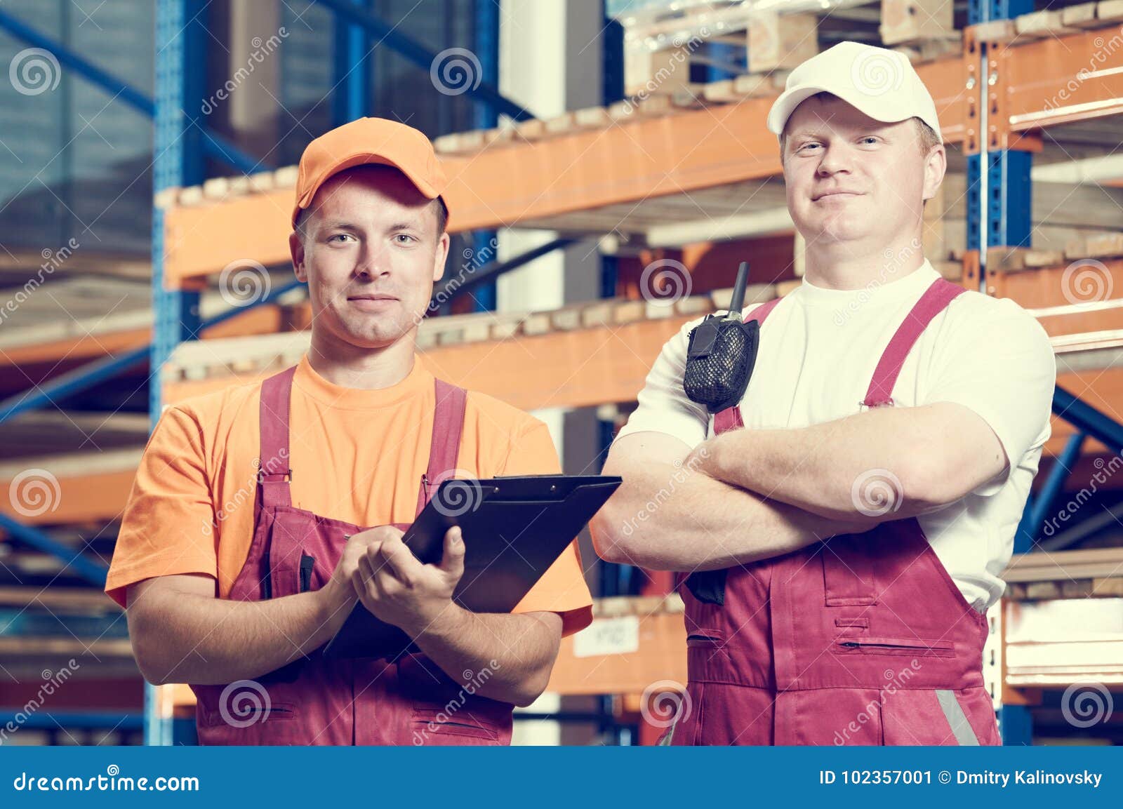 Warehousing. Two Warehouse Workers Stock Image - Image of freight ...