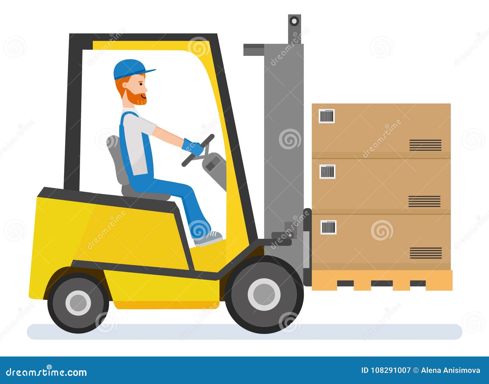 Forklift Driver Hitting Colleague Factory Accident Concept Warehouse ...