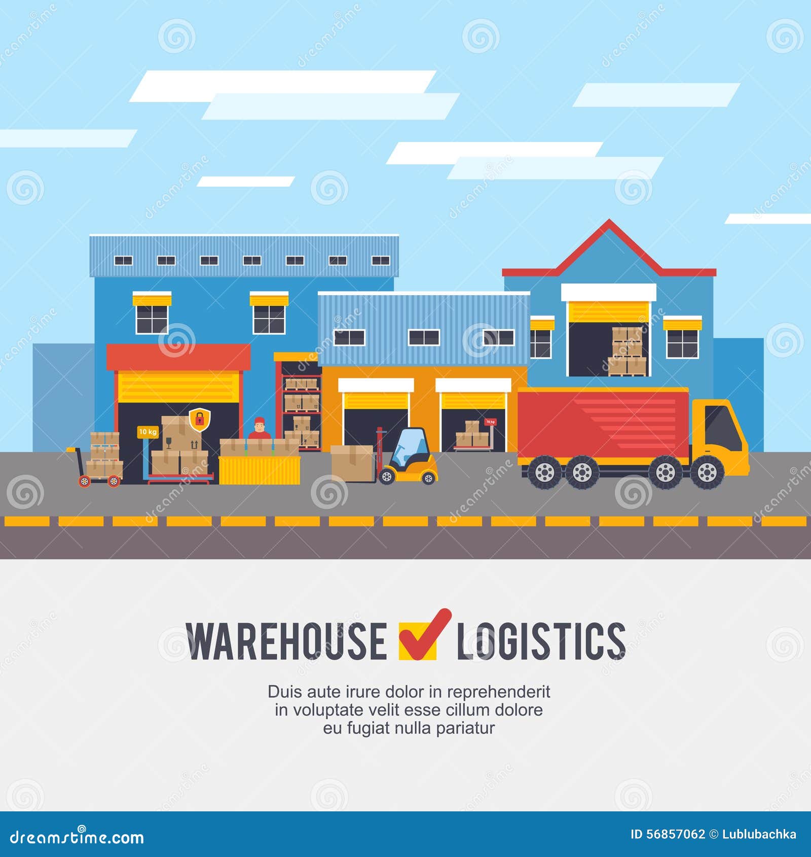 Warehousing and Logistic and Delivery Vector Illustration Stock Vector ...