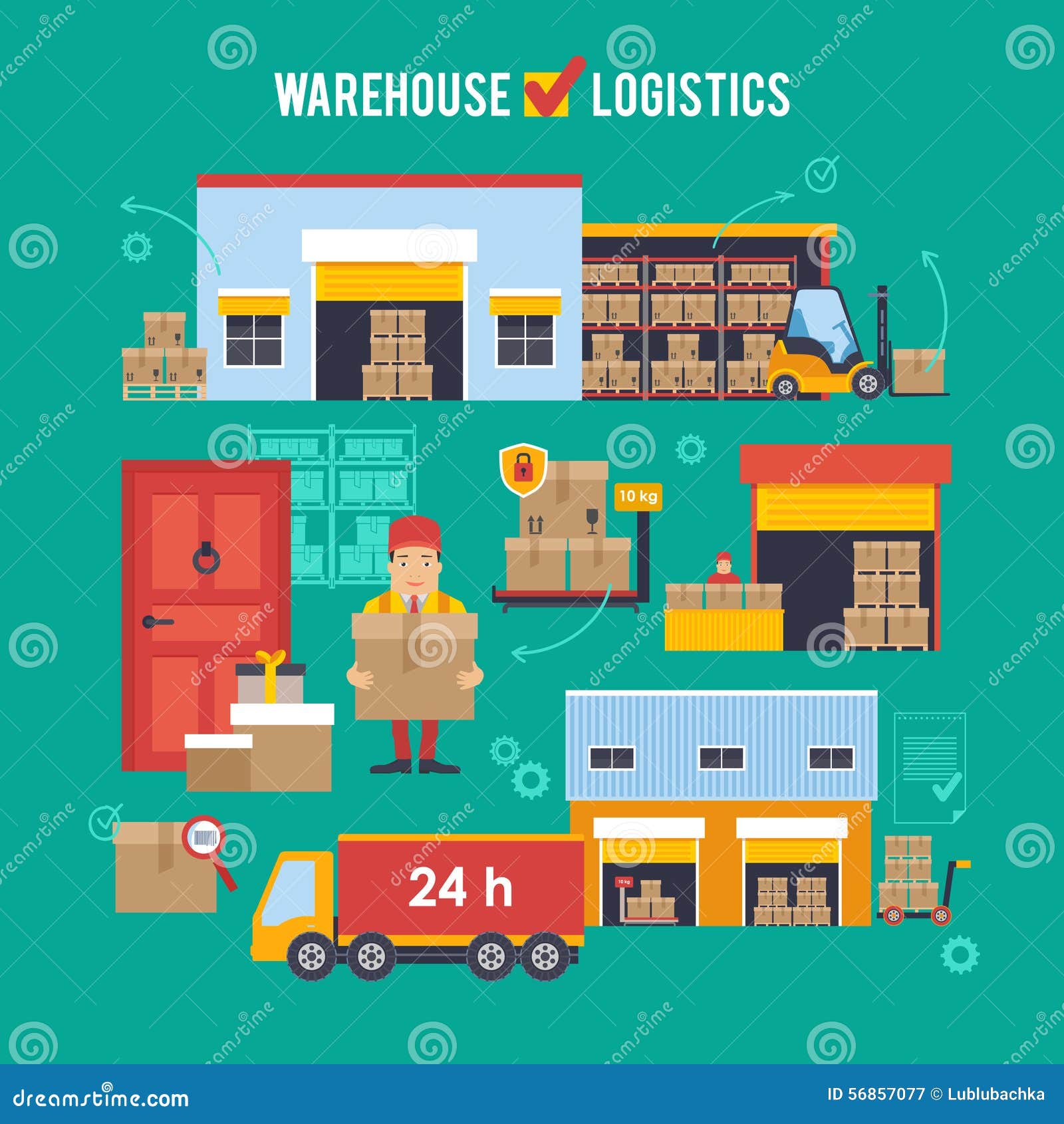 Warehousing and Logistic and Delivery Vector Illustration Stock Vector ...