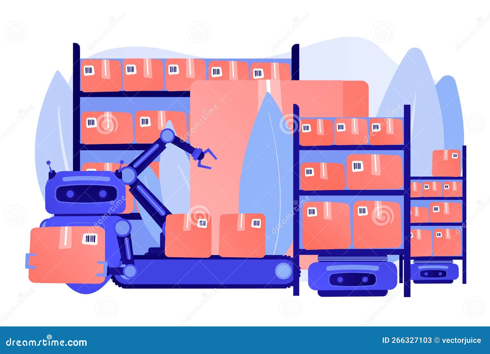 Warehousing Robotization Concept Vector Illustration Stock Vector ...