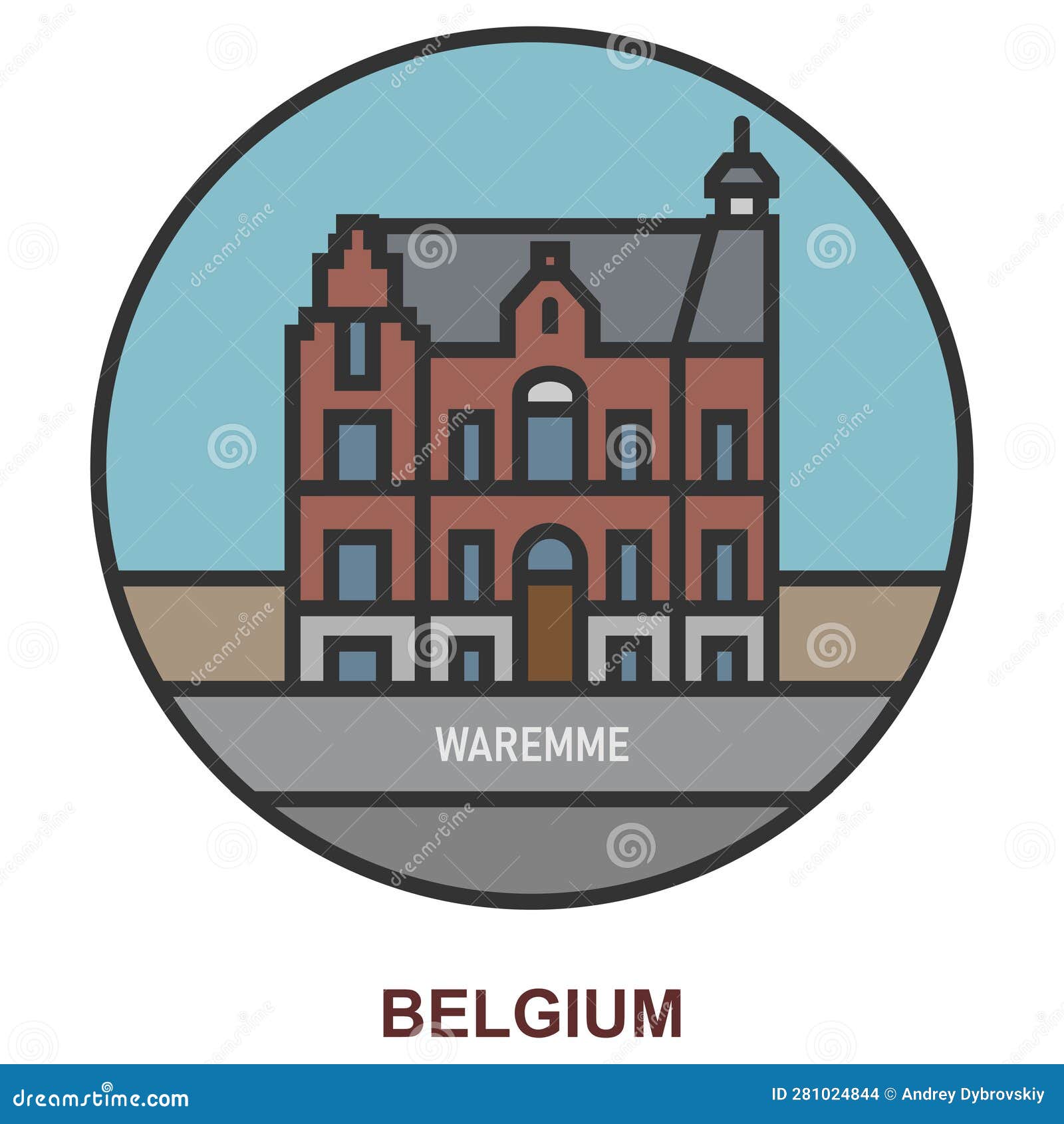 Waremme. Cities and Towns in Belgium Stock Vector - Illustration of ...