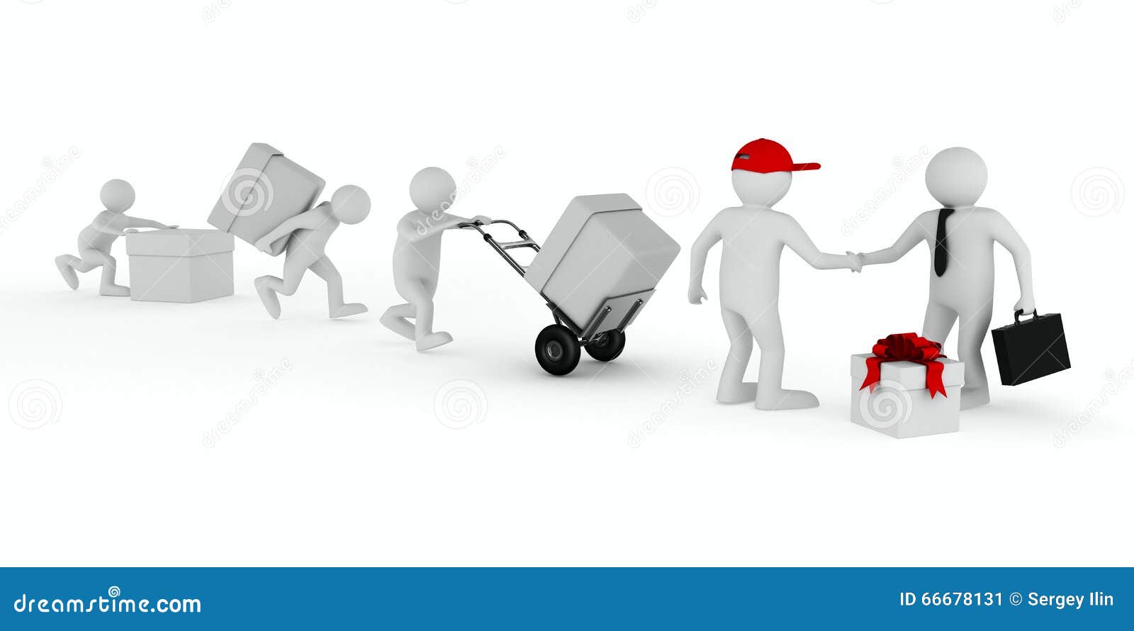 Warenlieferung Auf Weißem Hintergrund Stock Abbildung - Bild: 66678131