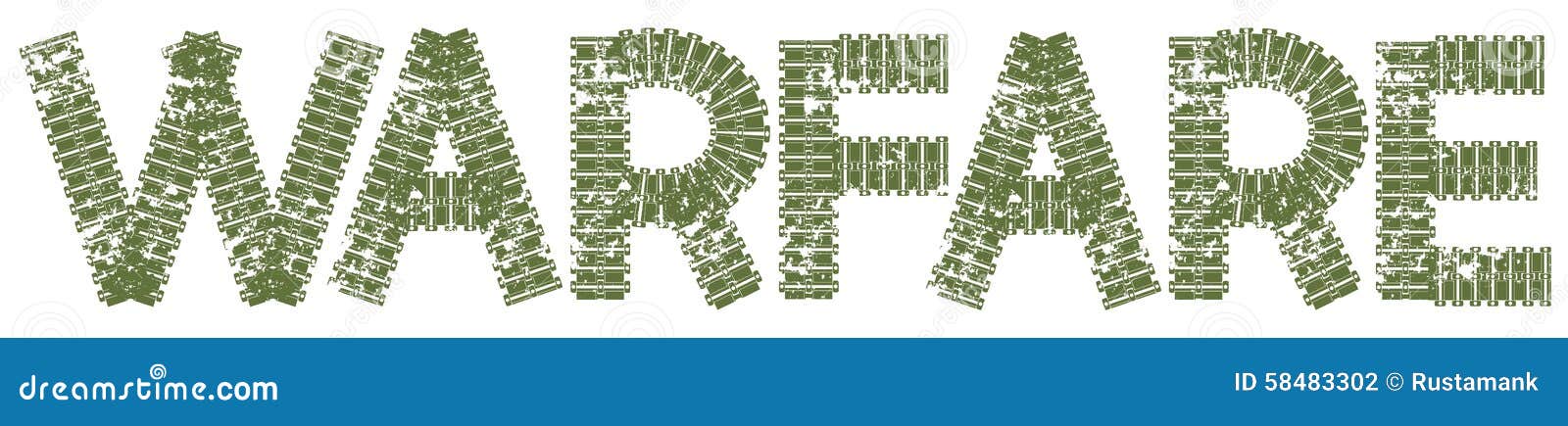 Warfare Text with the Letters Made of Tank Tracks Stock Vector ...