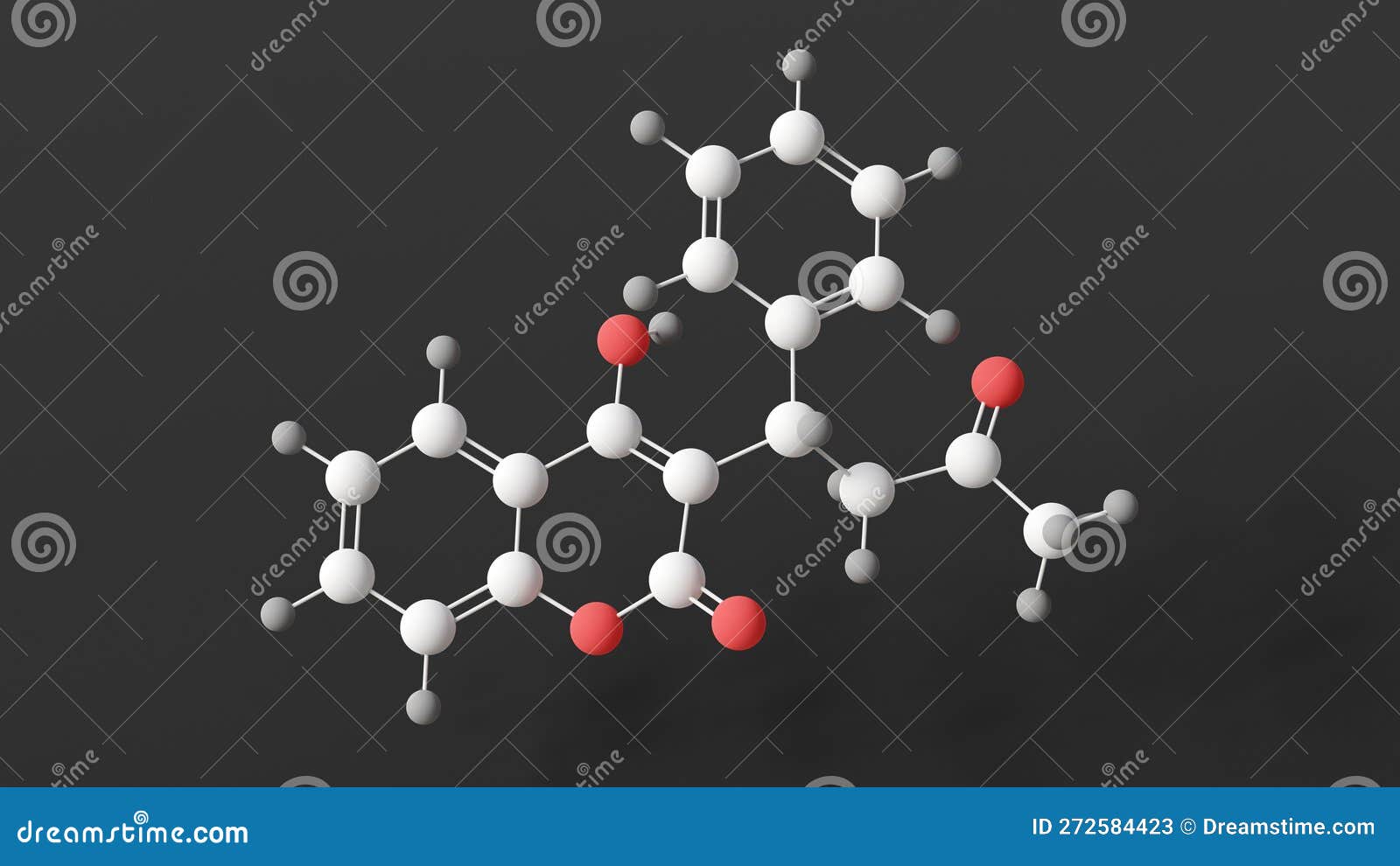 Warfarin Molecule, Molecular Structure, Coumarin Derivatives, Ball and ...