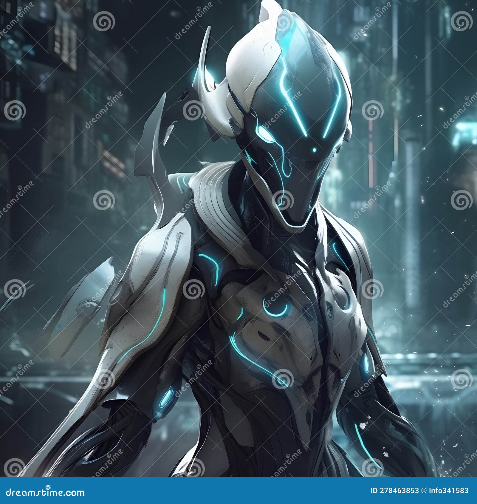 Warframe MMO Science-fiction Ninja Two Generative AI Stock Image ...