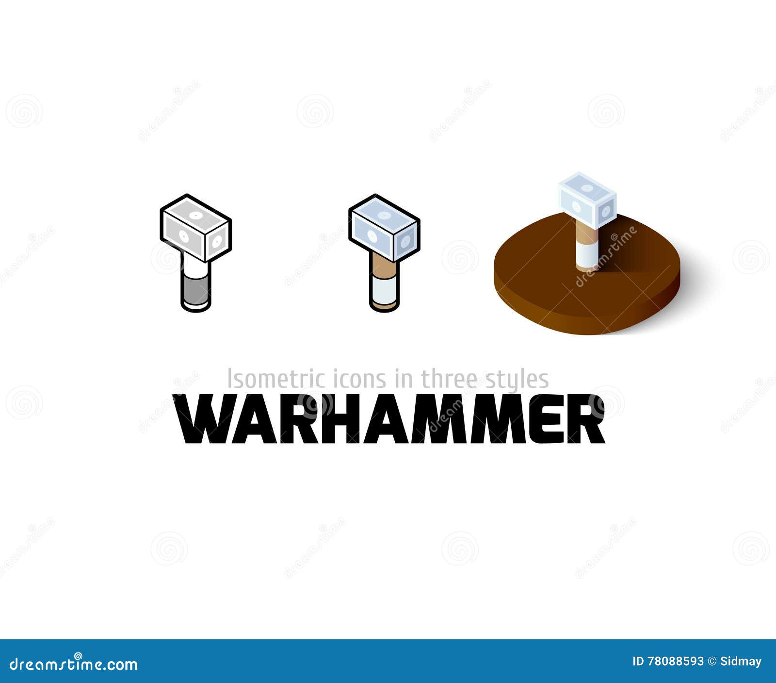 Warhammer Icon Of 3 Types Color, Black And White, Outline. Isolated ...