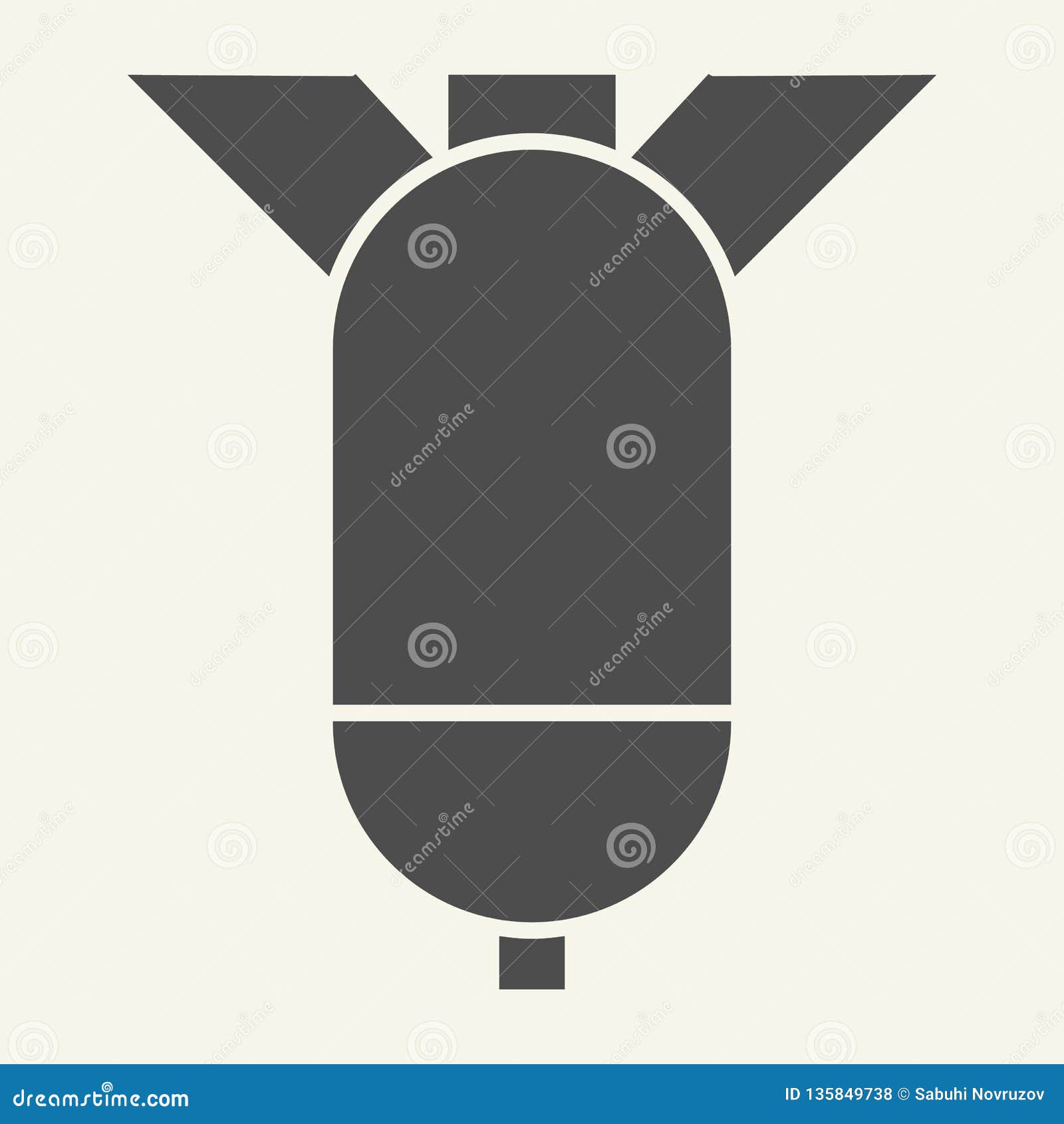 Warhead Solid Icon. Rocket Vector Illustration Isolated on White Stock ...