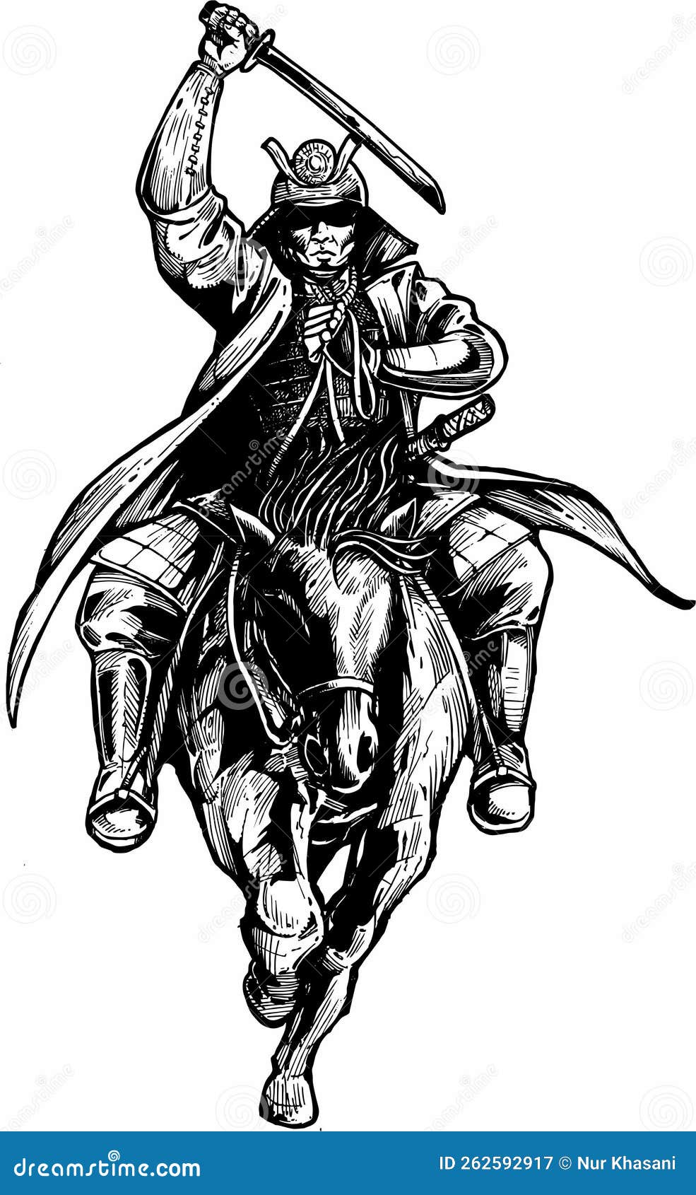 Warior Samurai Cartoon Illustration Download Vector Stock Vector ...