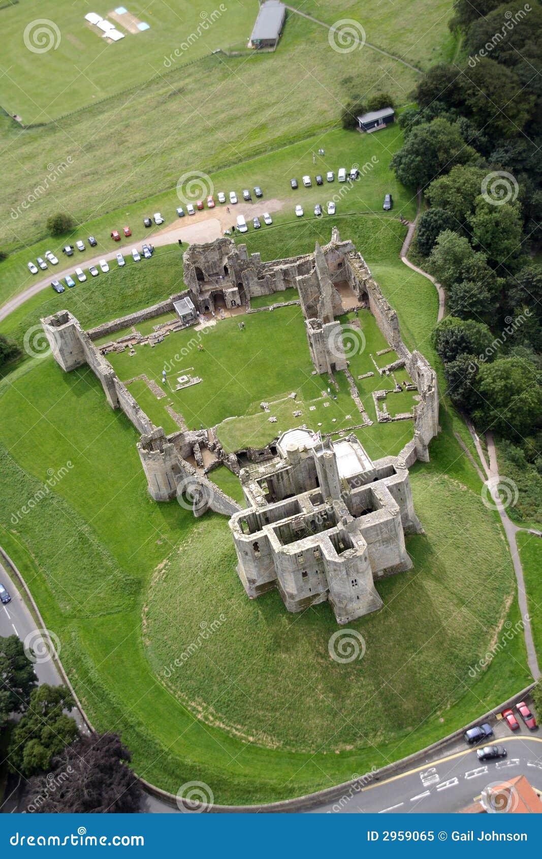 Warkworth Castle from the Air Stock Image - Image of castle, heritage ...