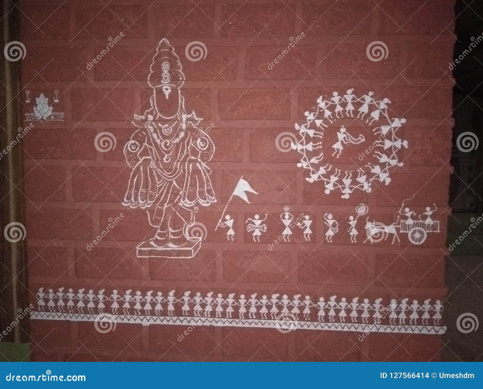 Warli painting stock photo. Image of yatra, vitthal - 127566414