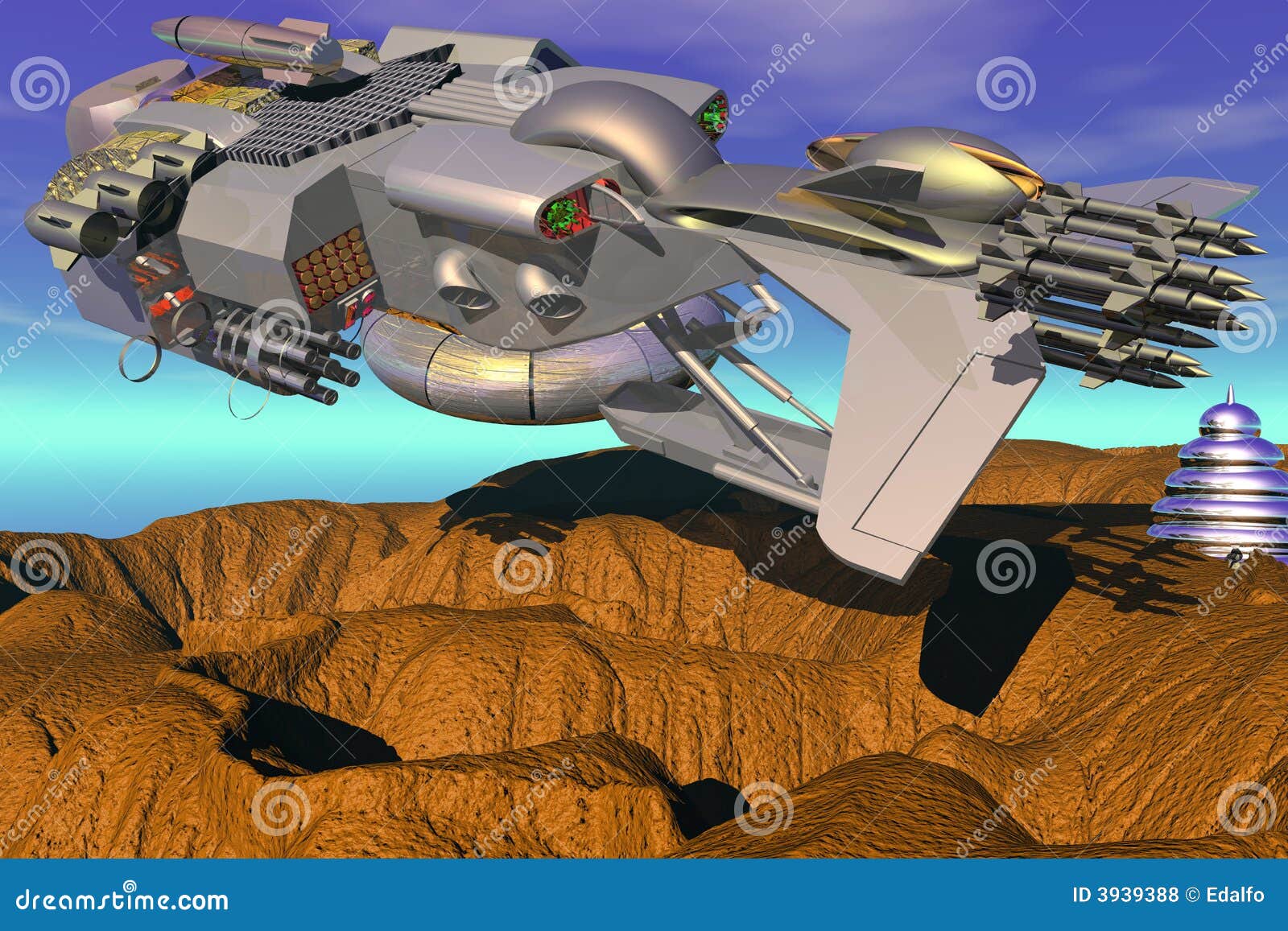 Warlike Spaceship stock illustration. Illustration of mission - 3939388