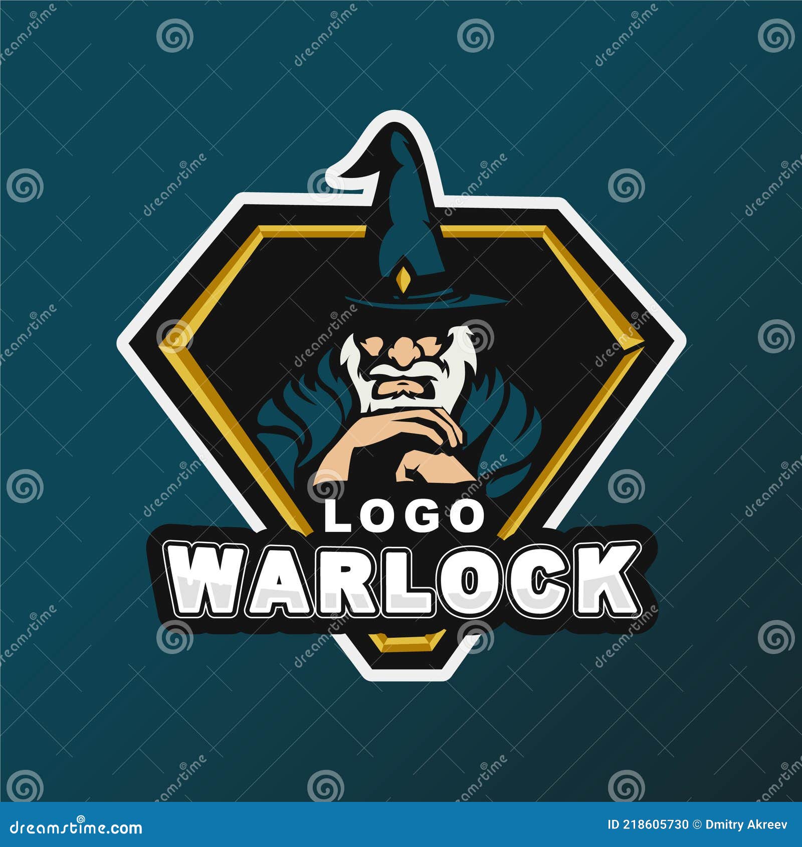 Wizard Warlock Mascot Logo Design with Modern Illustration Concept ...