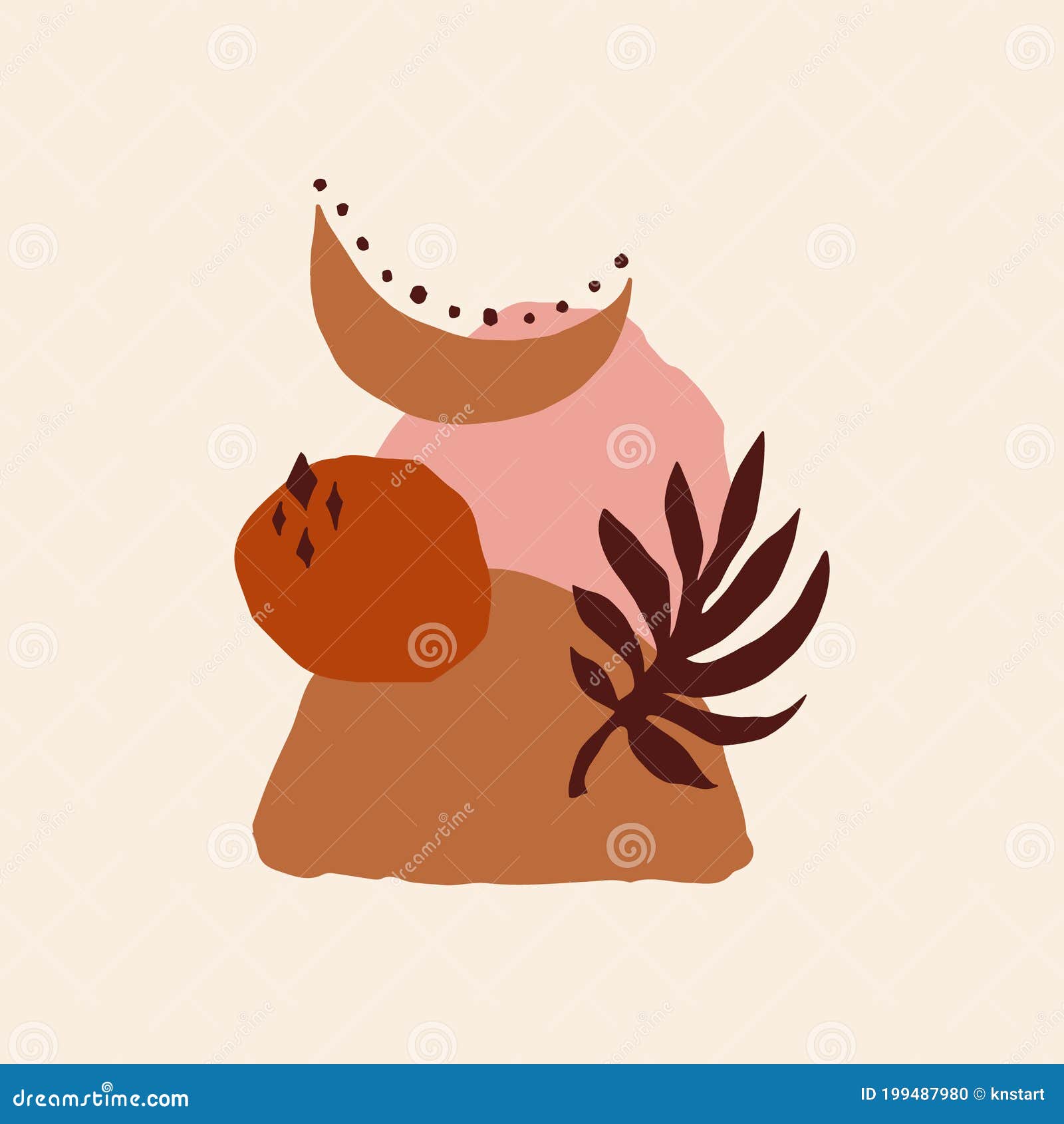 Warm Abstract Shapes Poster Design Simple Style Stock Vector ...