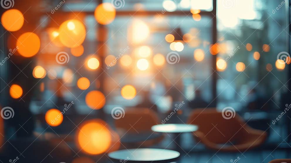Warm Cafe with Blurred Lights and Cozy Seating in Background Stock Photo - Image of glow, cozy ...