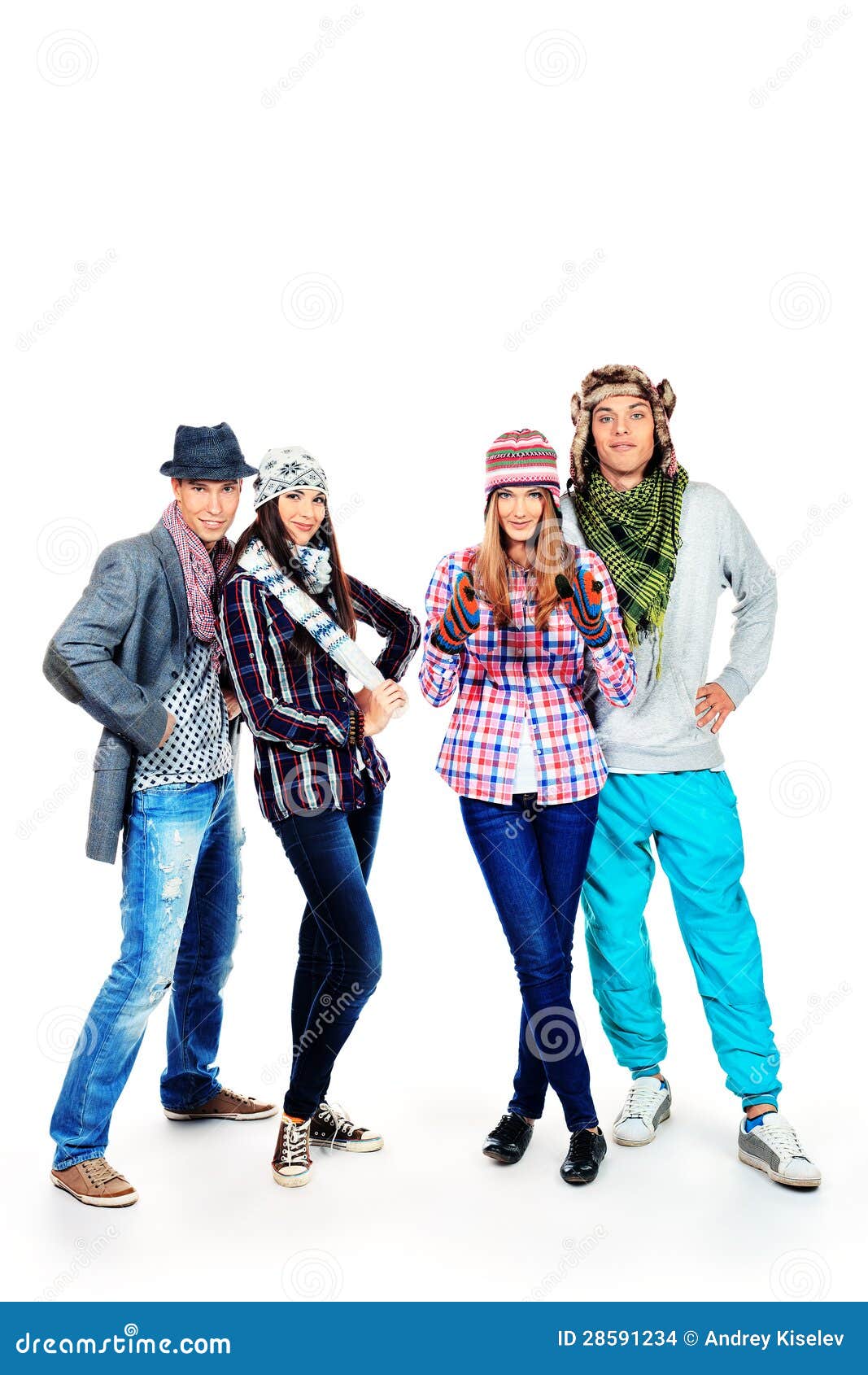 Warm clothes stock photo. Image of people, four, smiling - 28591234