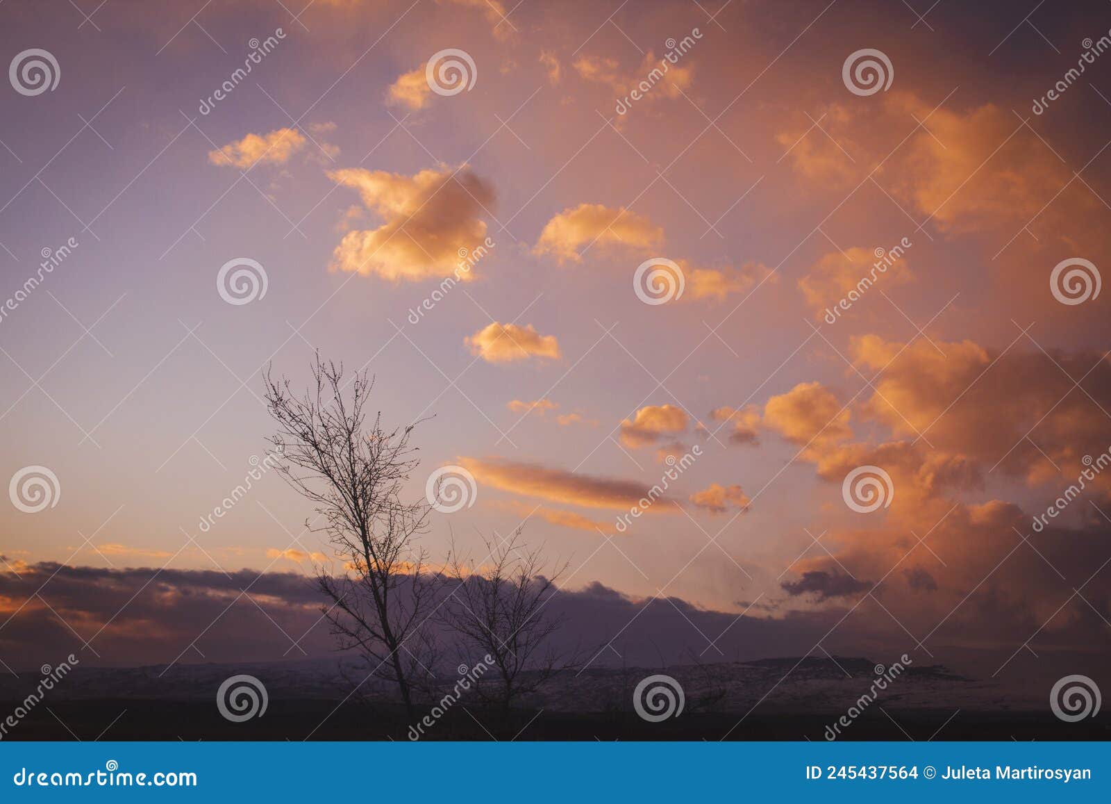 Warm Clouds in the Sky at Sunset Stock Photo - Image of dramatic ...